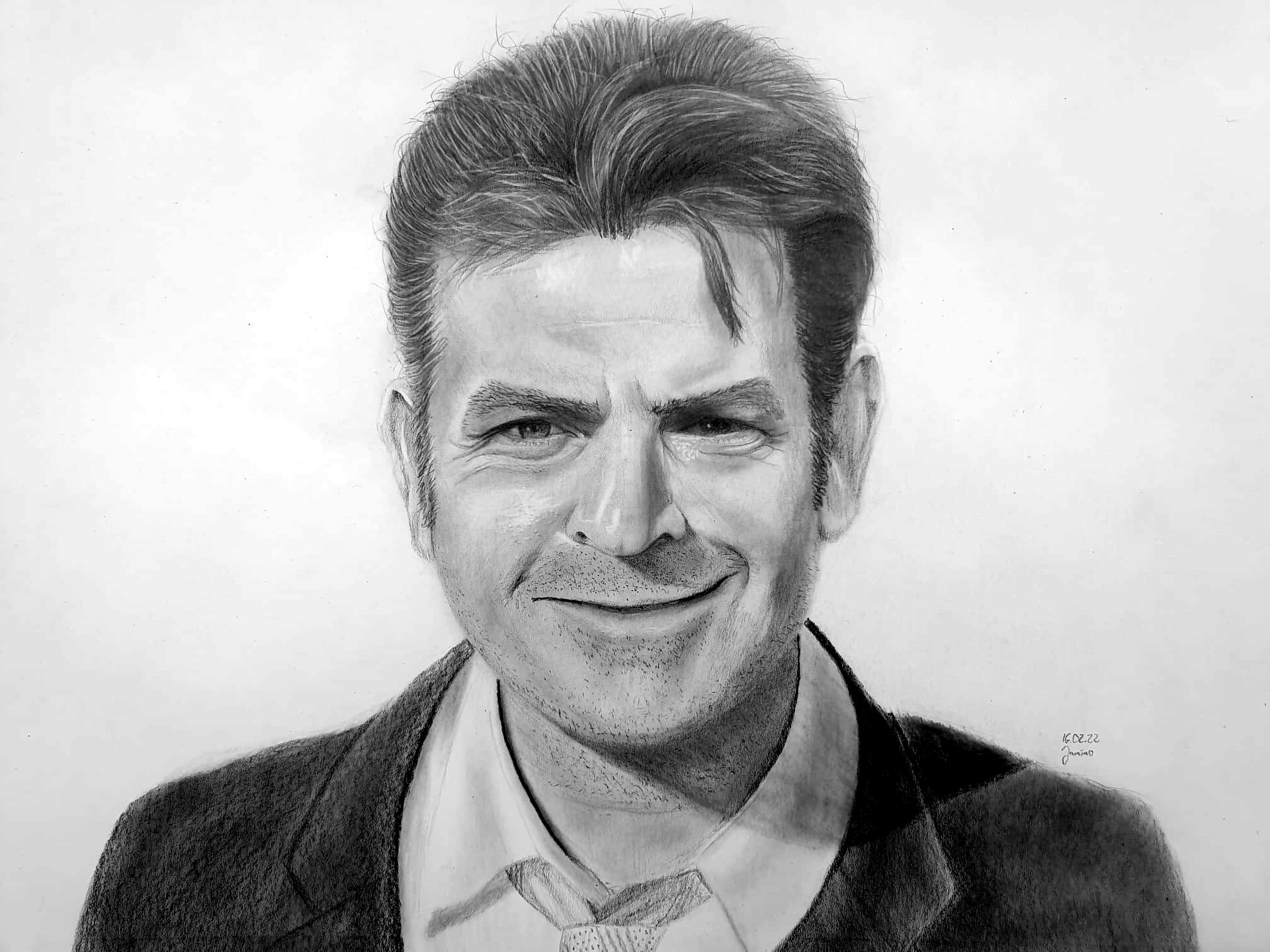 ArtStation - Graphite Drawing 014 - Charlie Sheen - Kohle Graphite