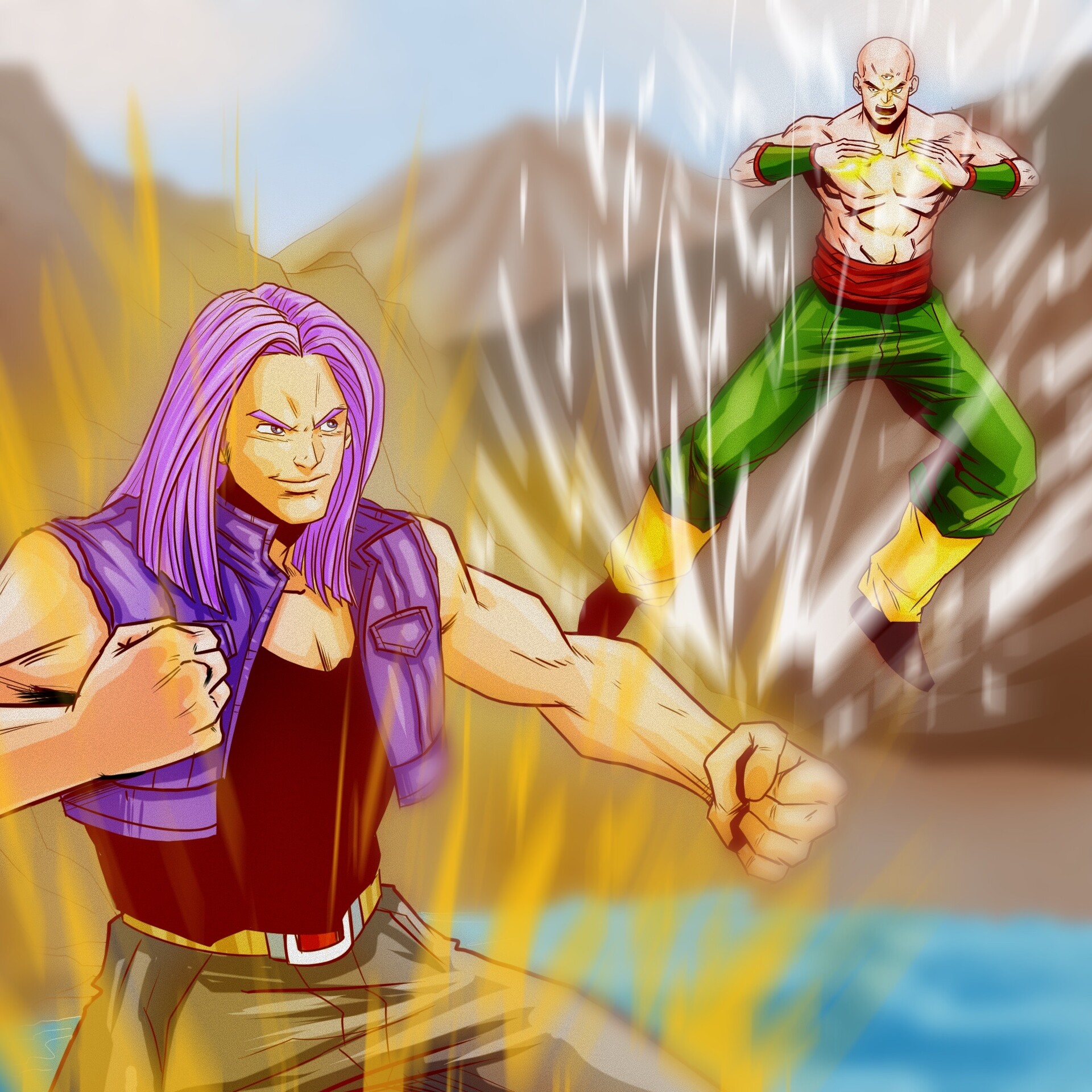 ArtStation - Trunks v/s Ten shin han