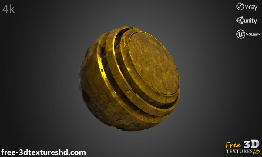 PBR Textures Free Download - Gold damaged Seamless 3d textures PBR High ...