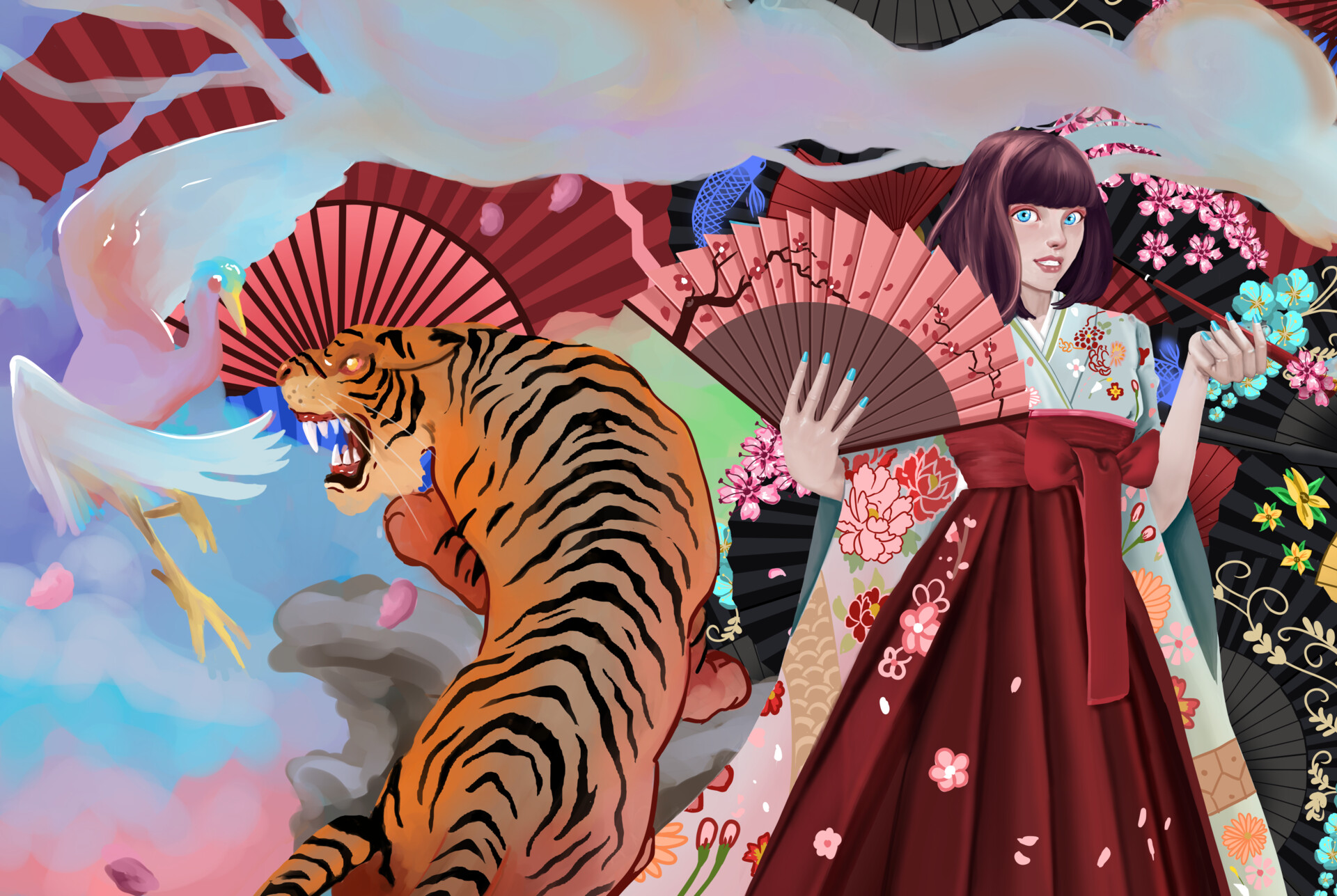 ArtStation - Geisha and Tiger