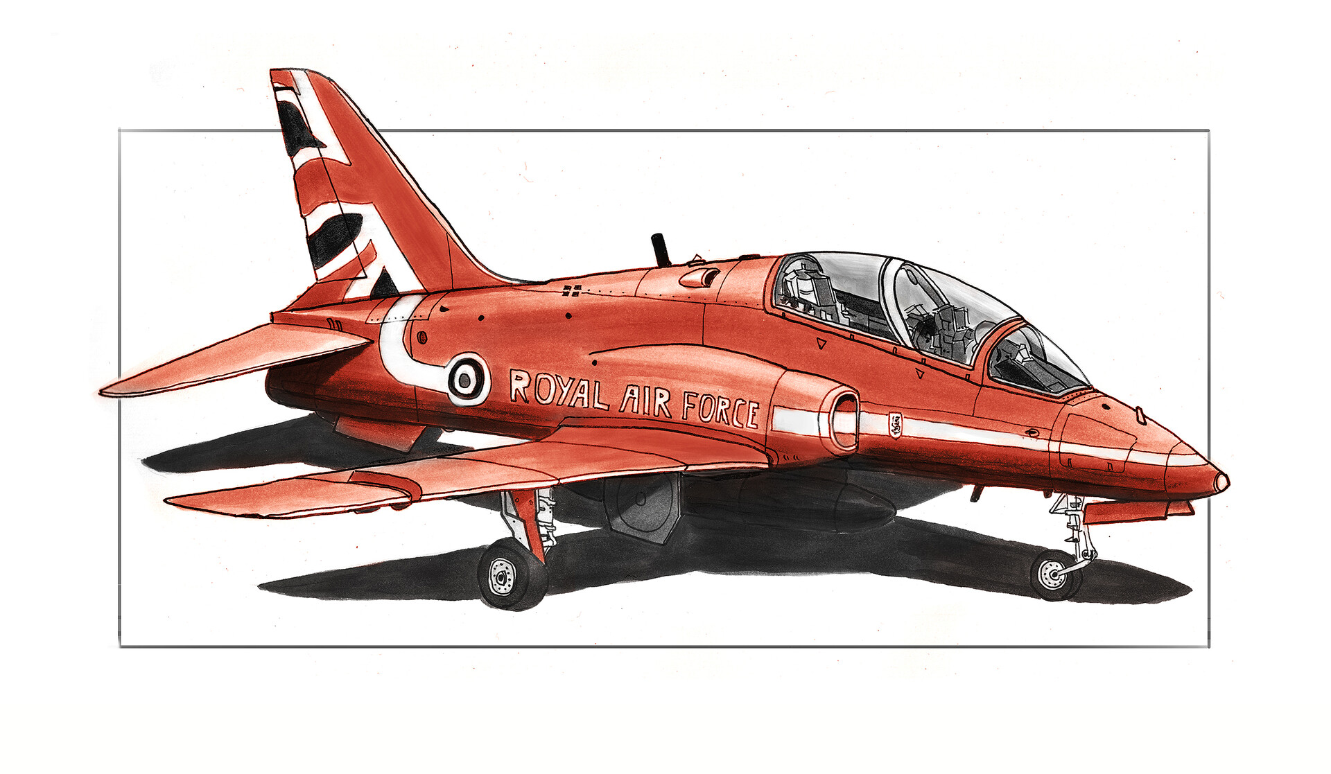 how to draw a red arrow jet