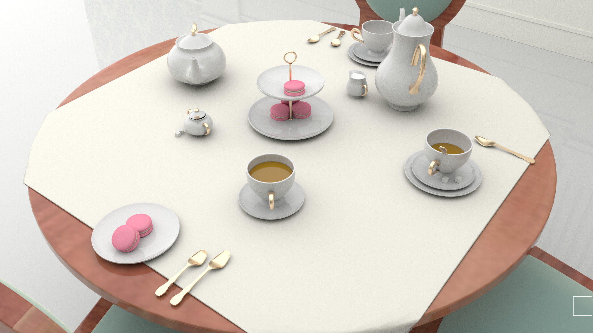 ArtStation - Tea Room 3D render