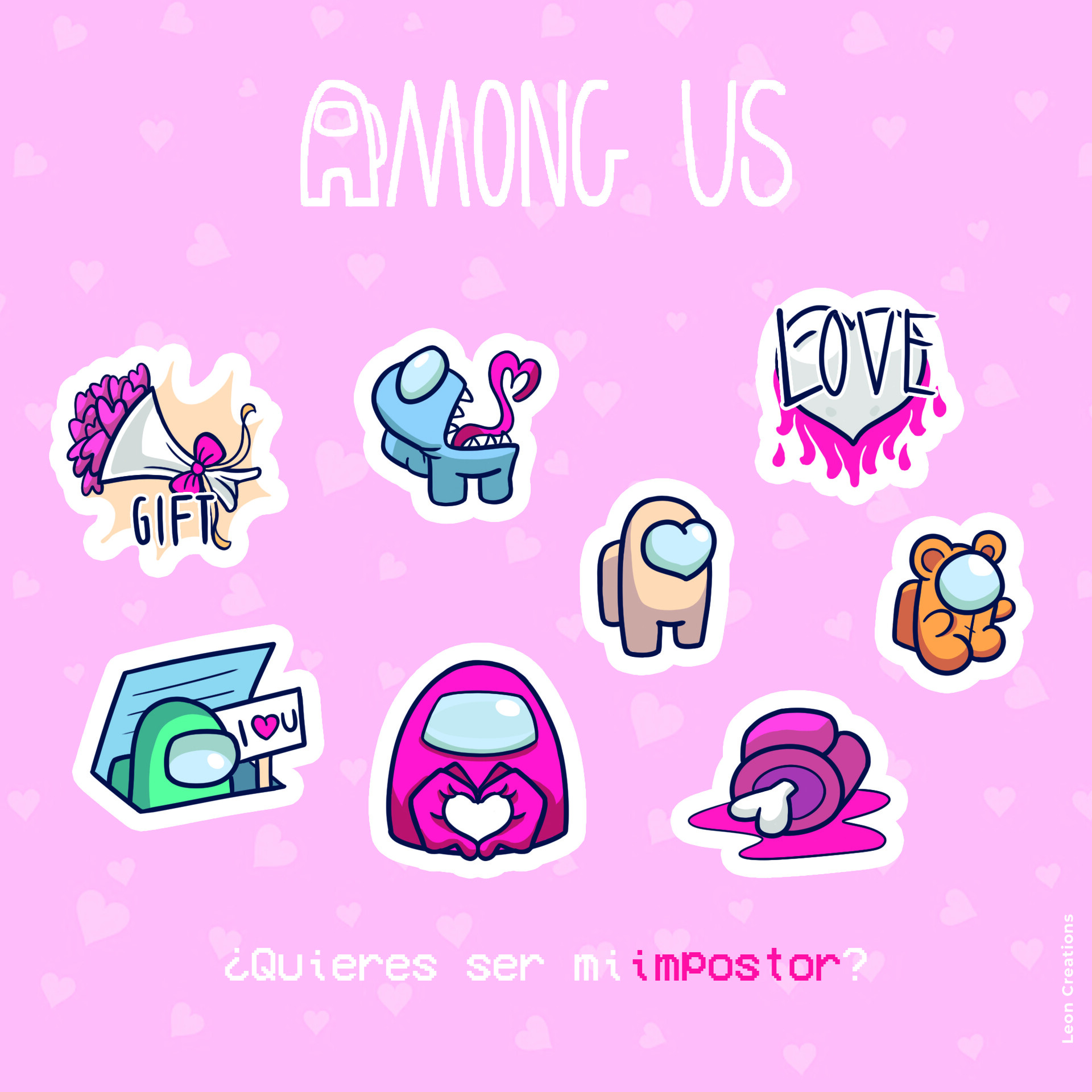 ArtStation - AMONG US STICKERS VALENTINE