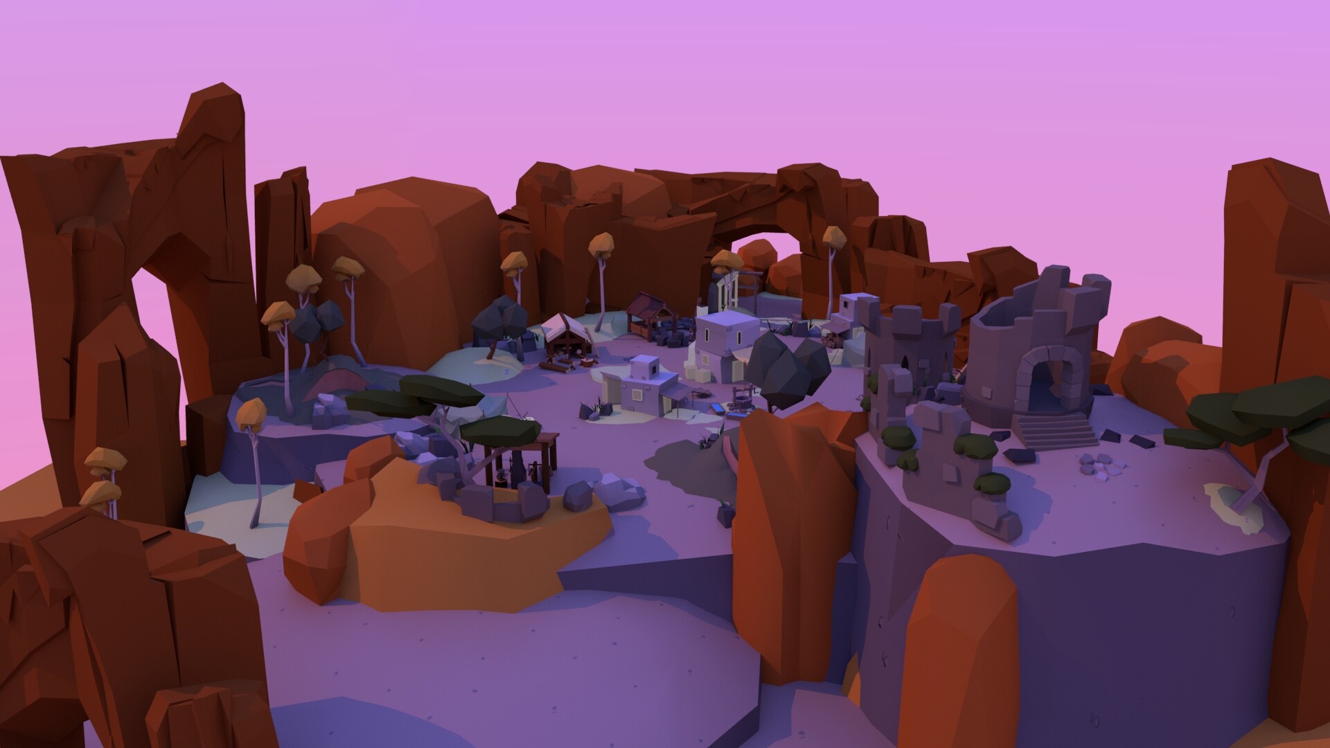 ArtStation - Desert map low poly