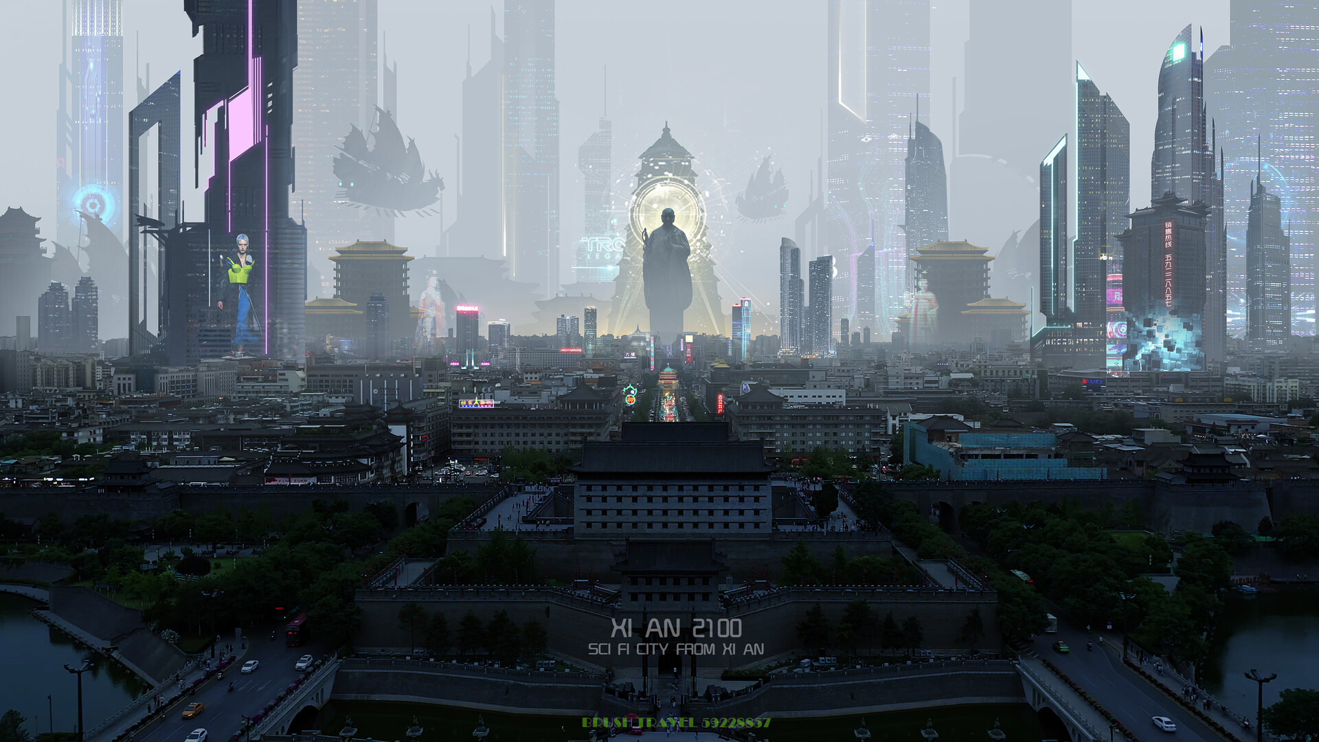ArtStation - sci-fi city from china Xi'an