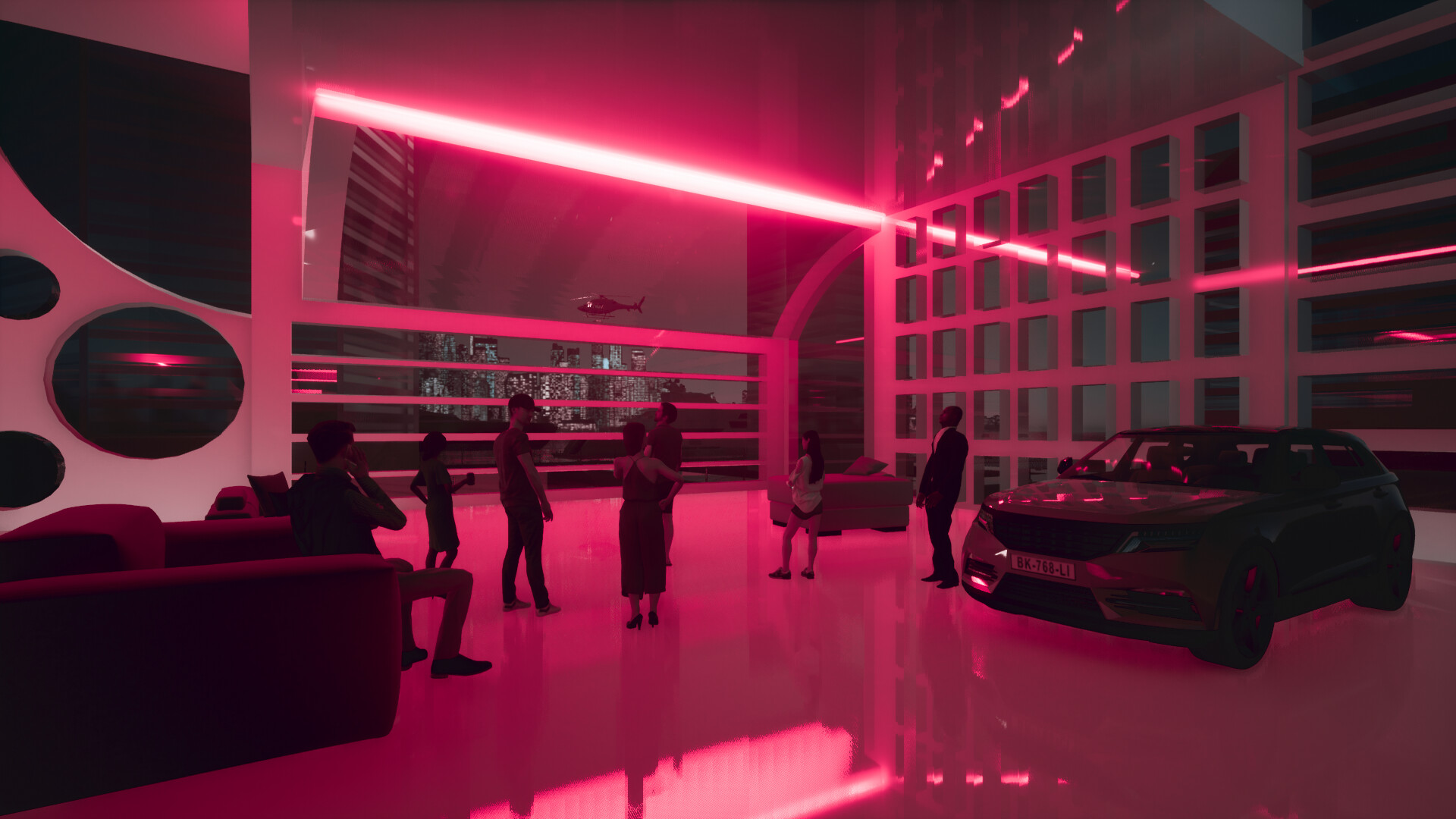 ArtStation - Futuristic view of a city building surrounded by the sea