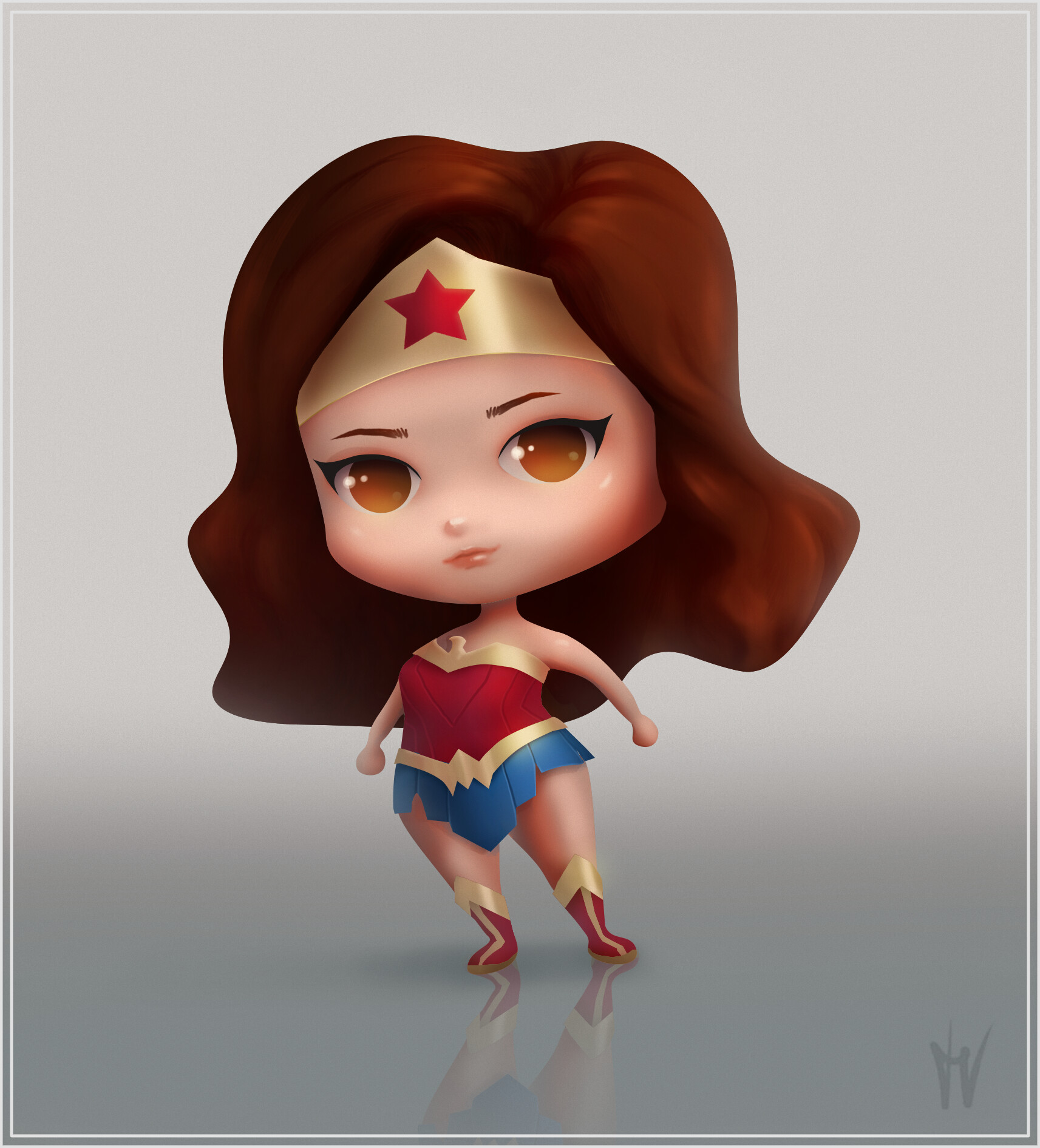 how to draw a kawaii wonder woman