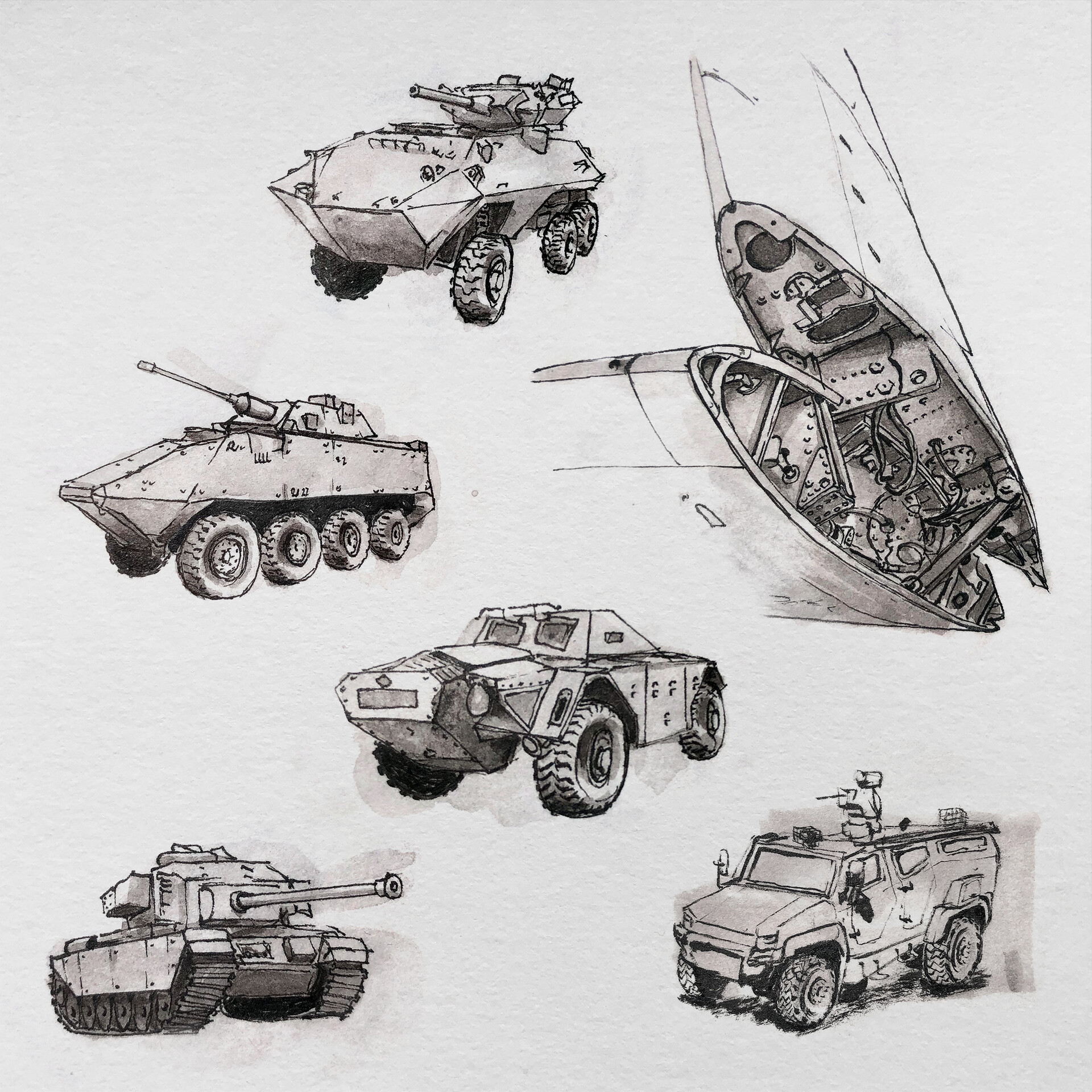 ArtStation - military museum sketches