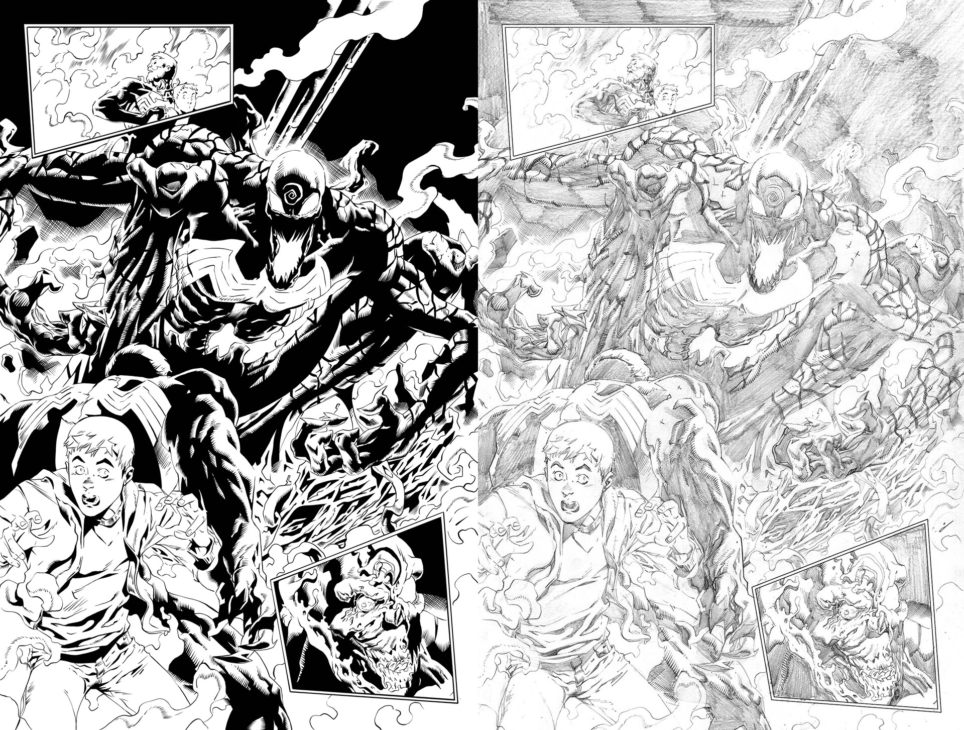 ArtStation - Absolute Carnage #01 Page 28 Inked by Eli McGirr