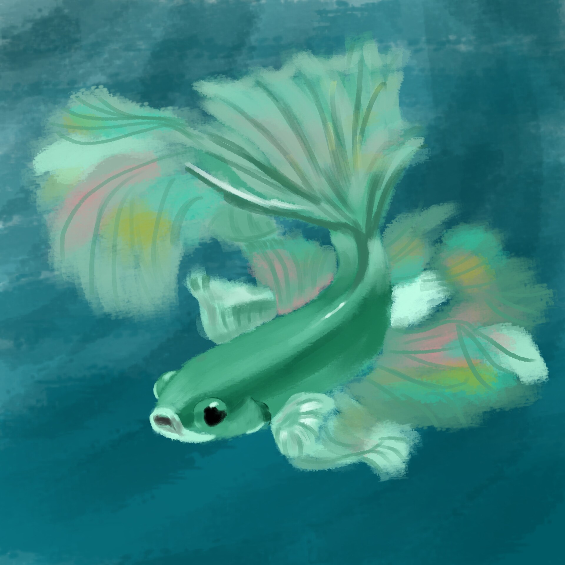 ArtStation - My first painting. Hehe it's a fish