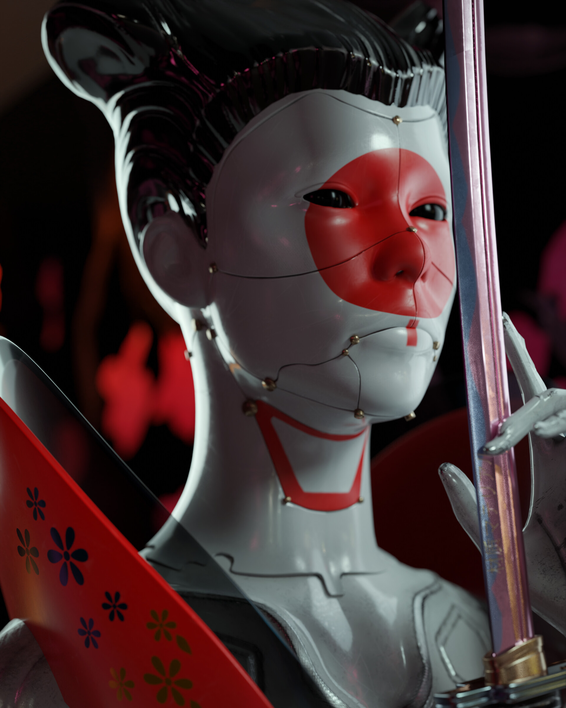 ArtStation - Geisha from Ghost in the Shell