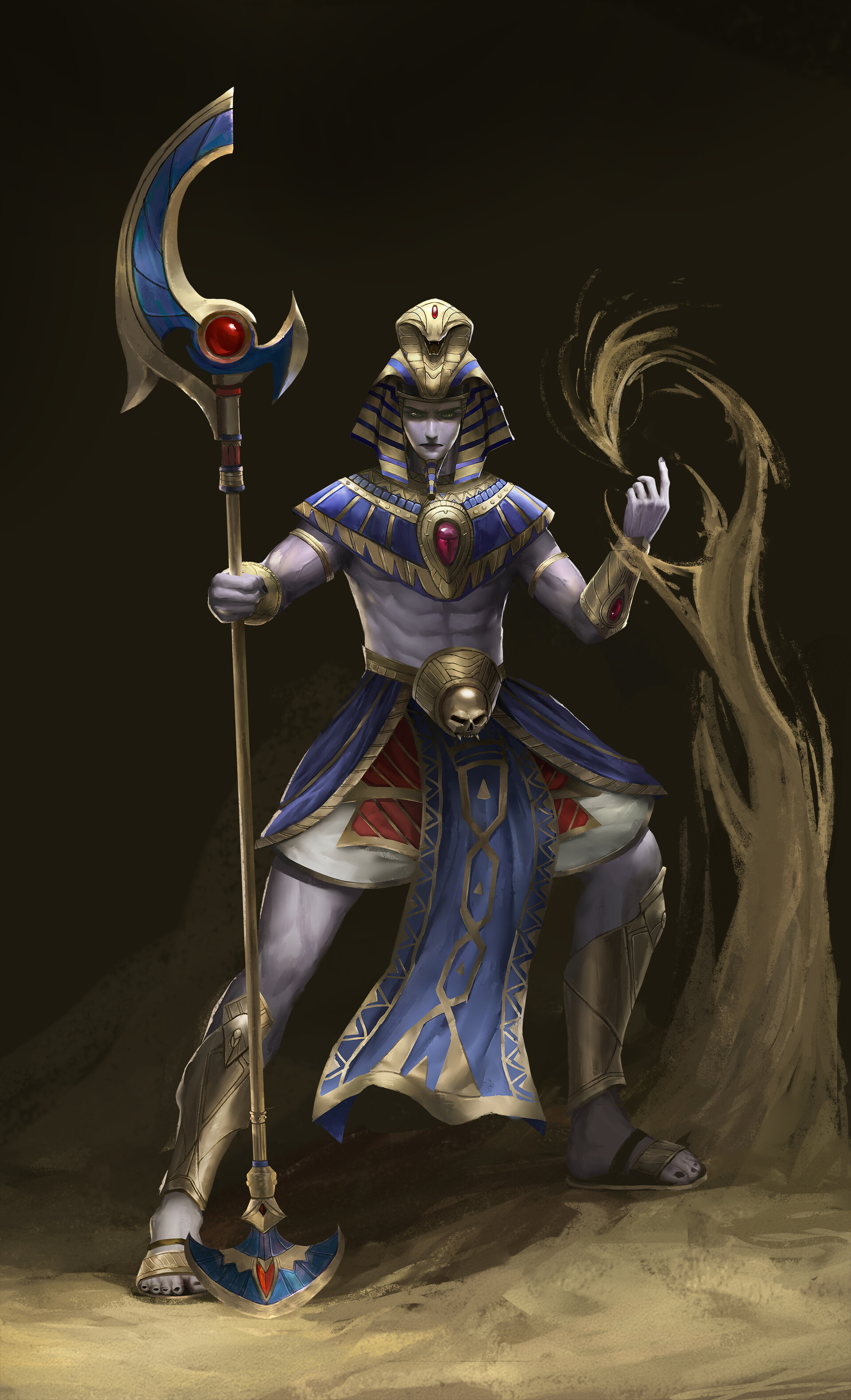 ArtStation - Chaos dark elf egypt lancer