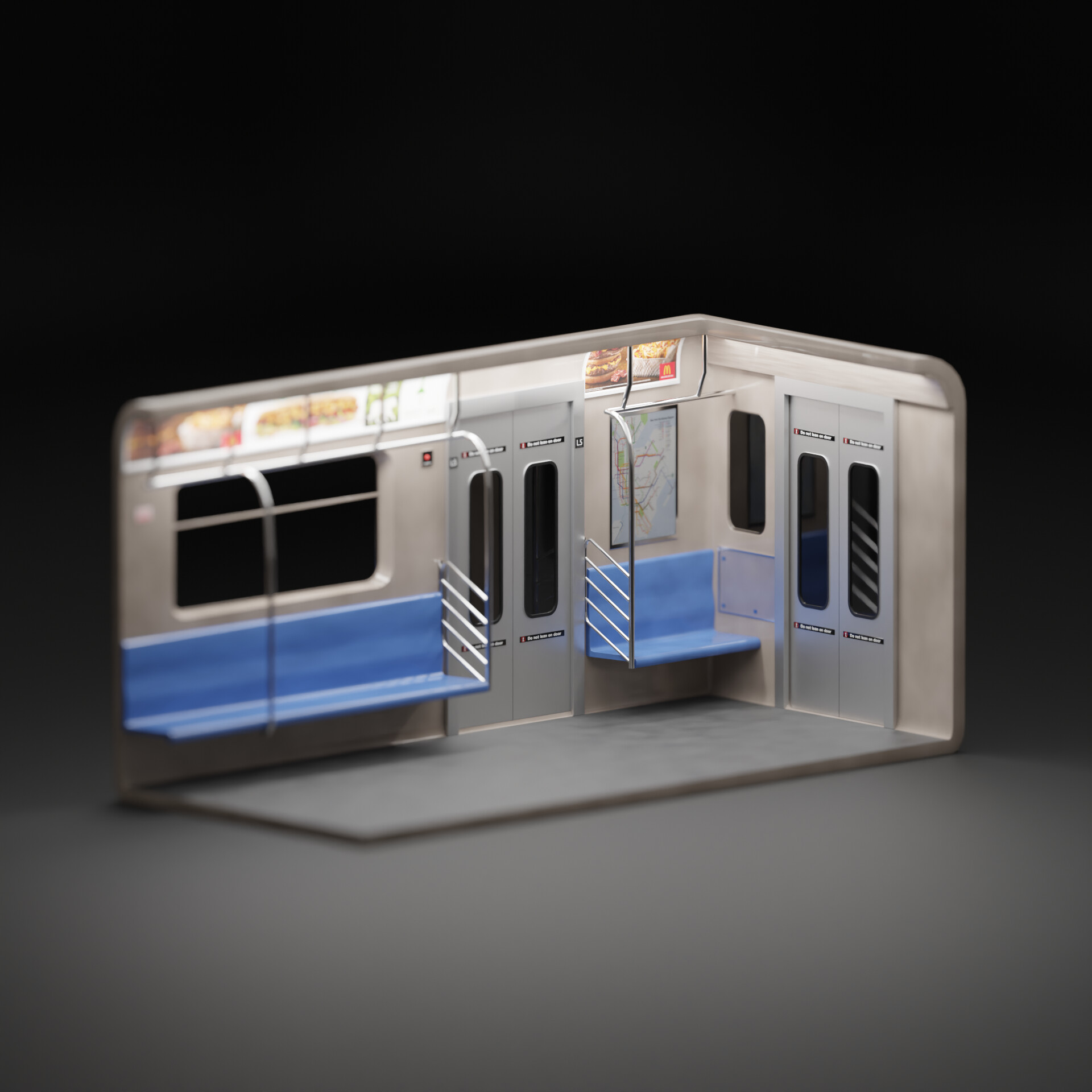 ArtStation - Subway Car Interior