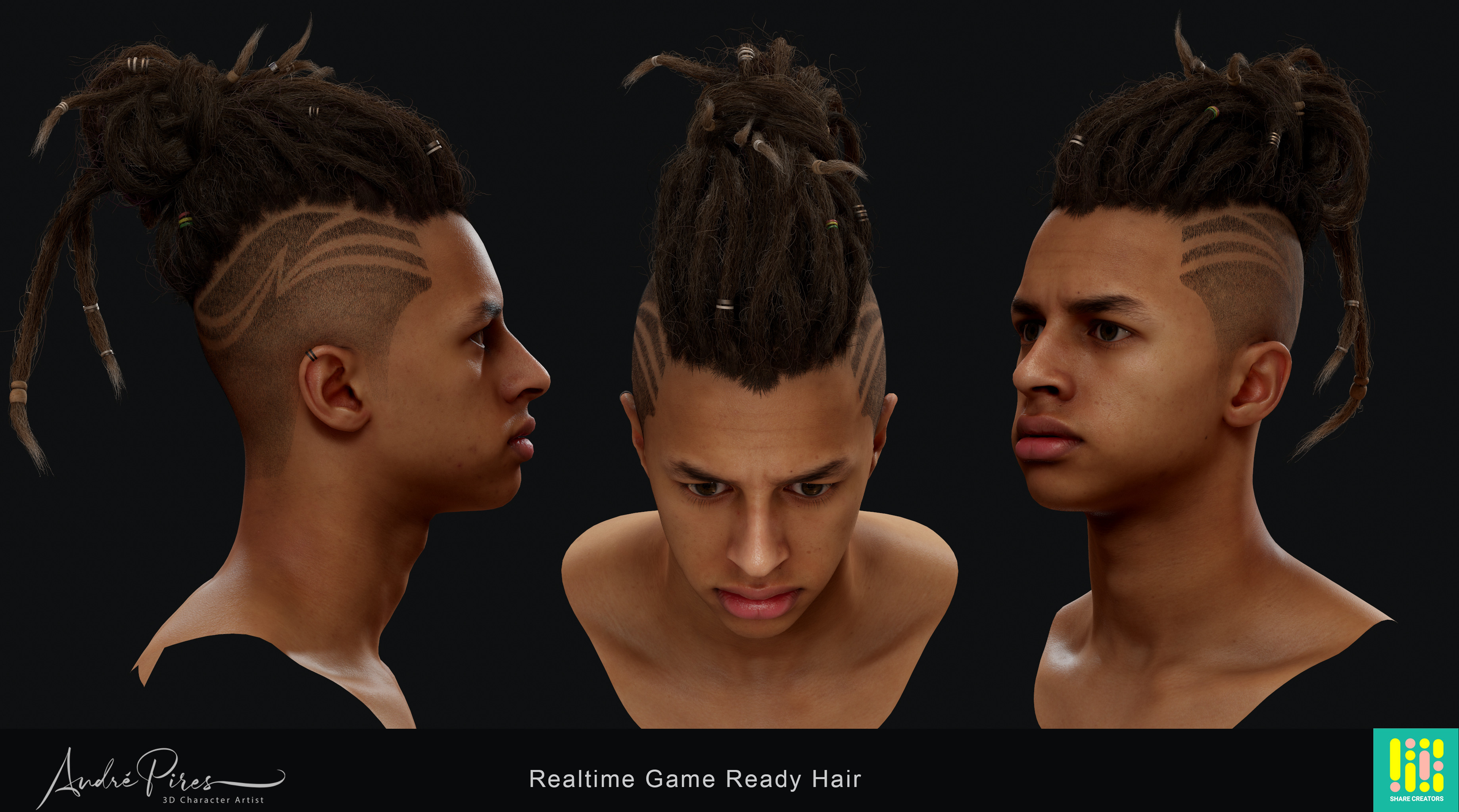 Andre Pires - Undercut Rasta Game Ready Real Time Hair