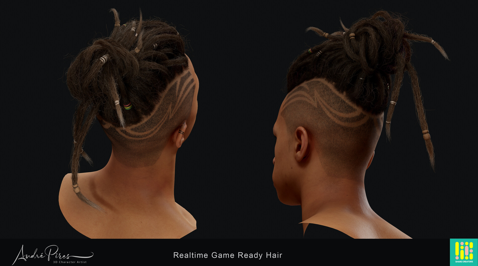 Andre Pires - Undercut Rasta Game Ready Real Time Hair