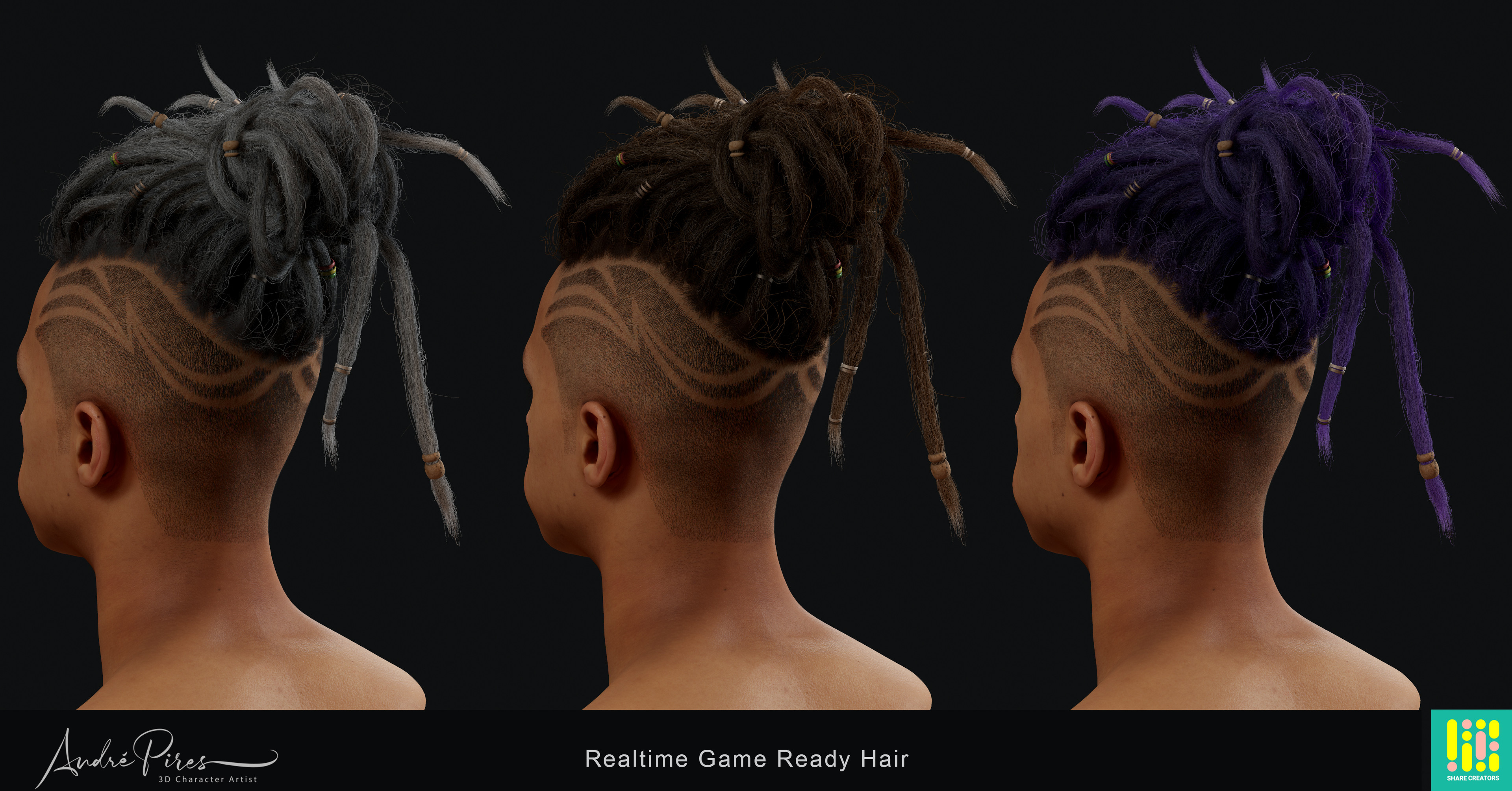 Andre Pires - Undercut Rasta Game Ready Real Time Hair