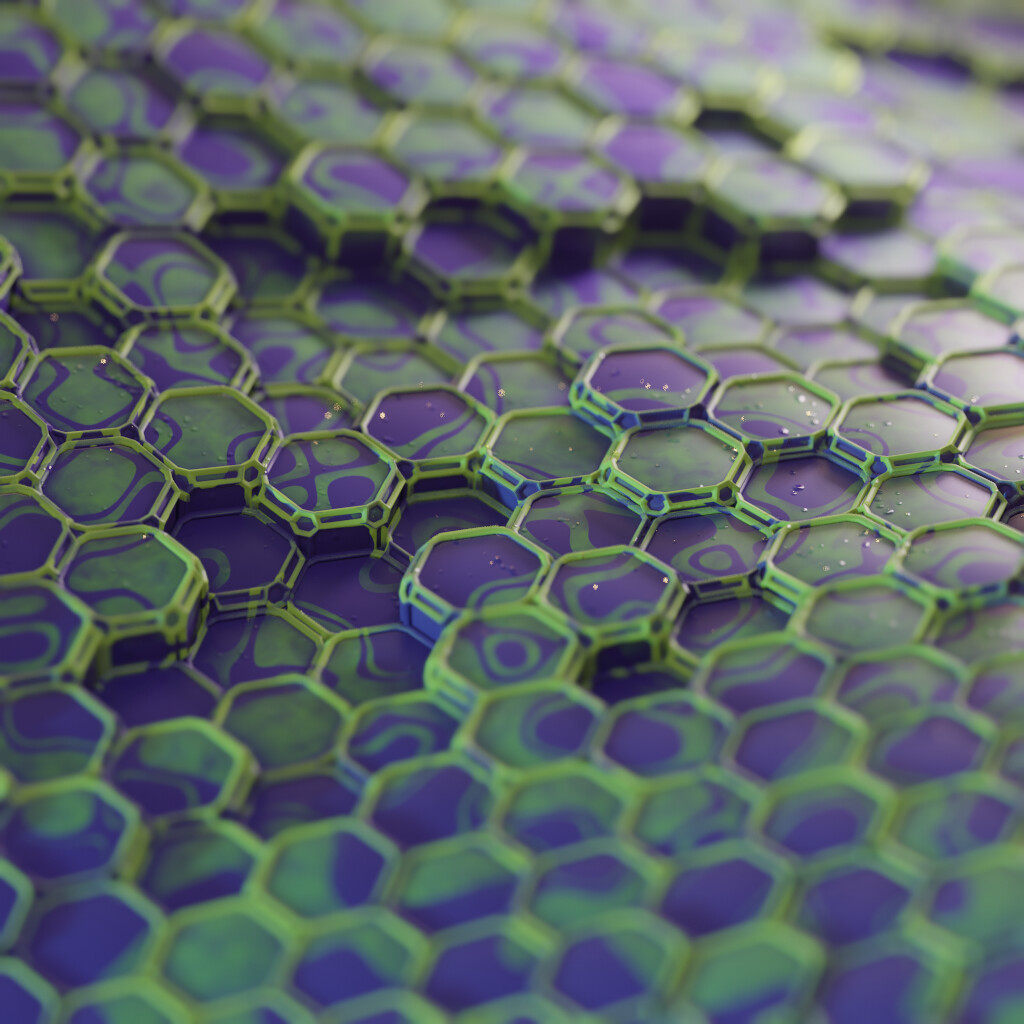ArtStation - Hex grid experiment (geometry nodes included)