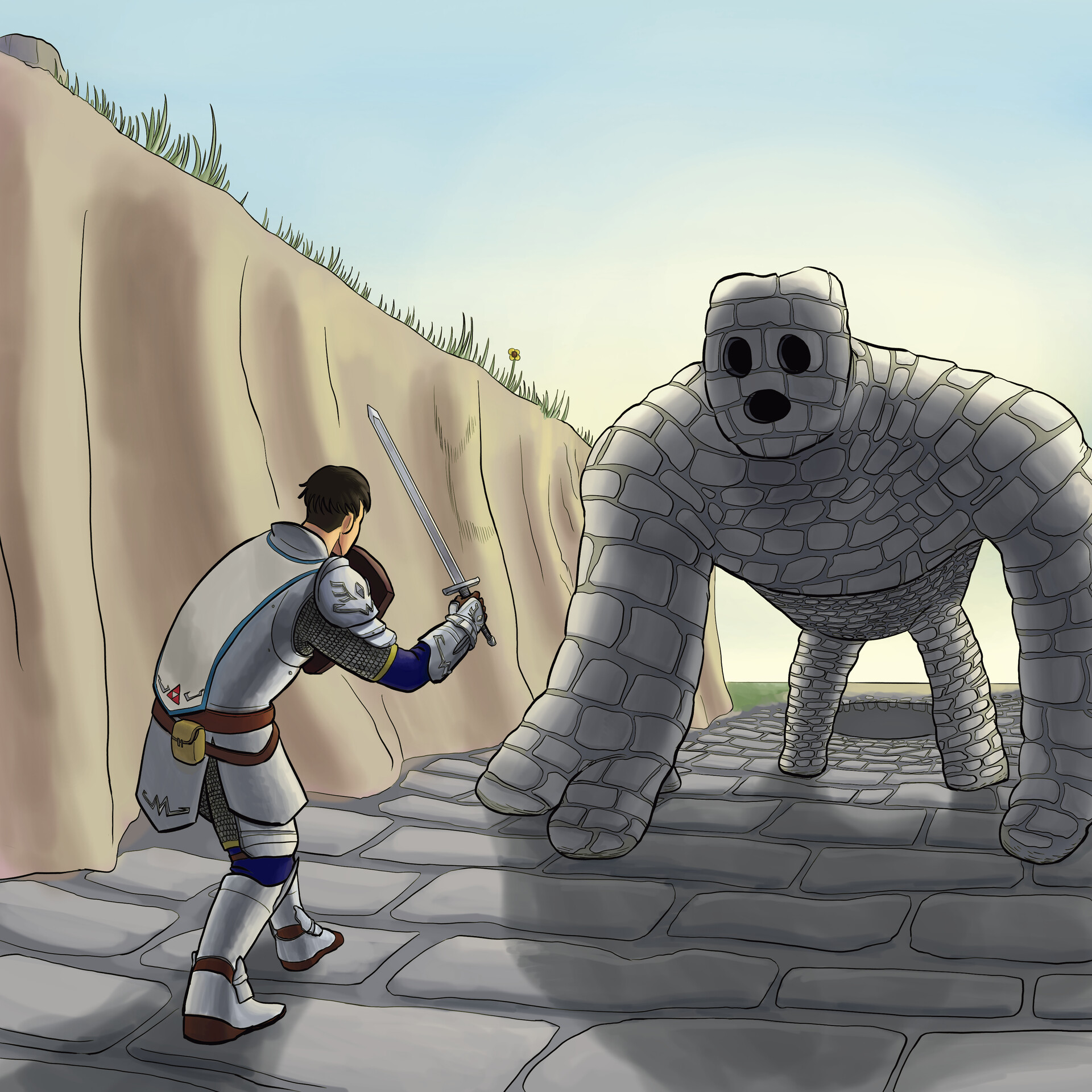 ArtStation - Knight vs Golem