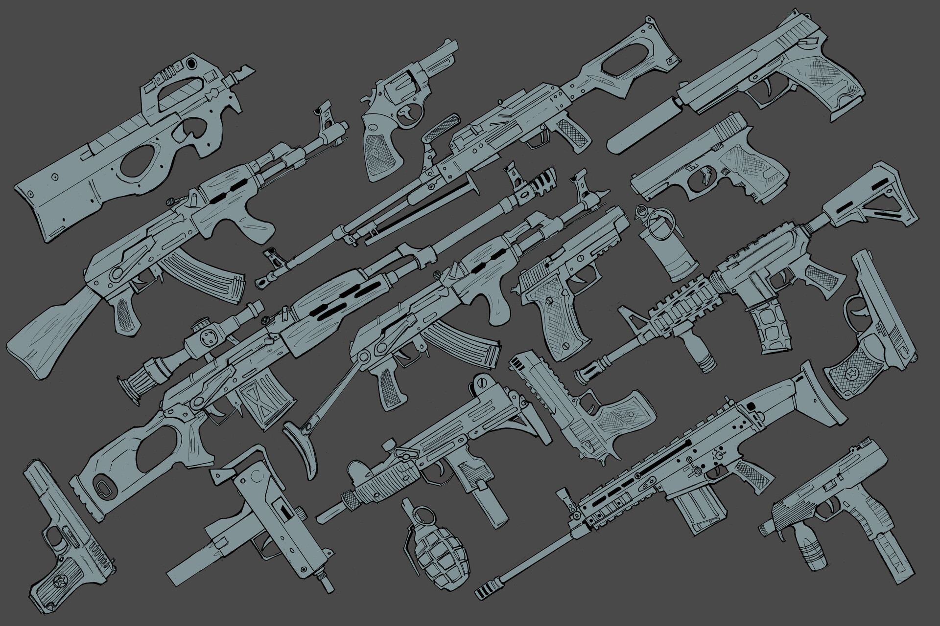 ArtStation - Guns Pattern