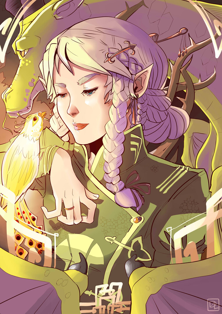 ArtStation - Elf and dragon