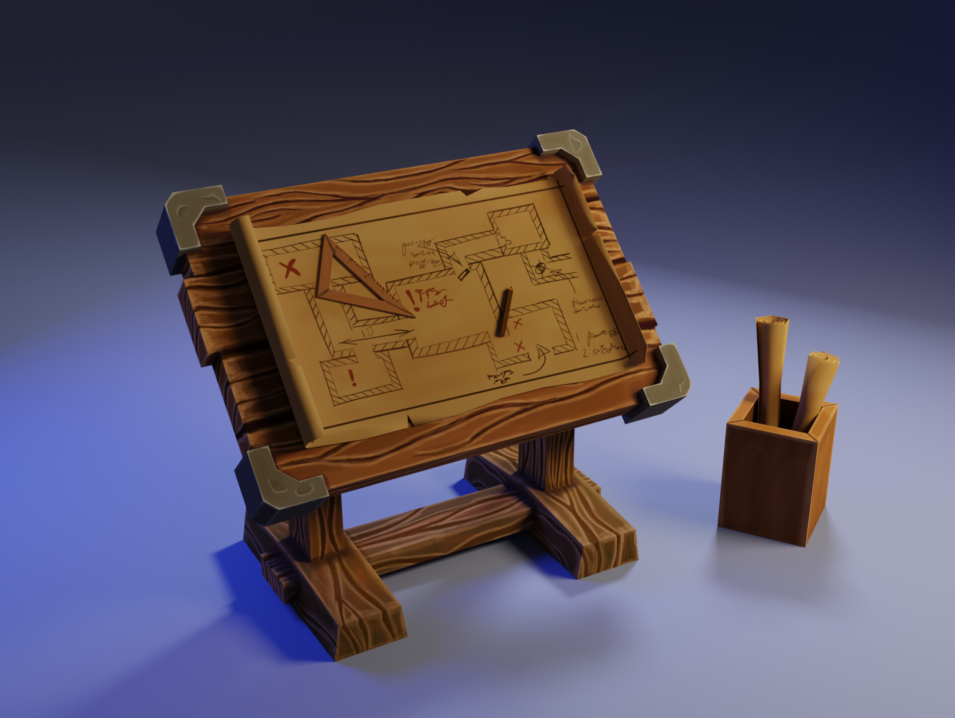 ArtStation - Low Poly Drawing Board