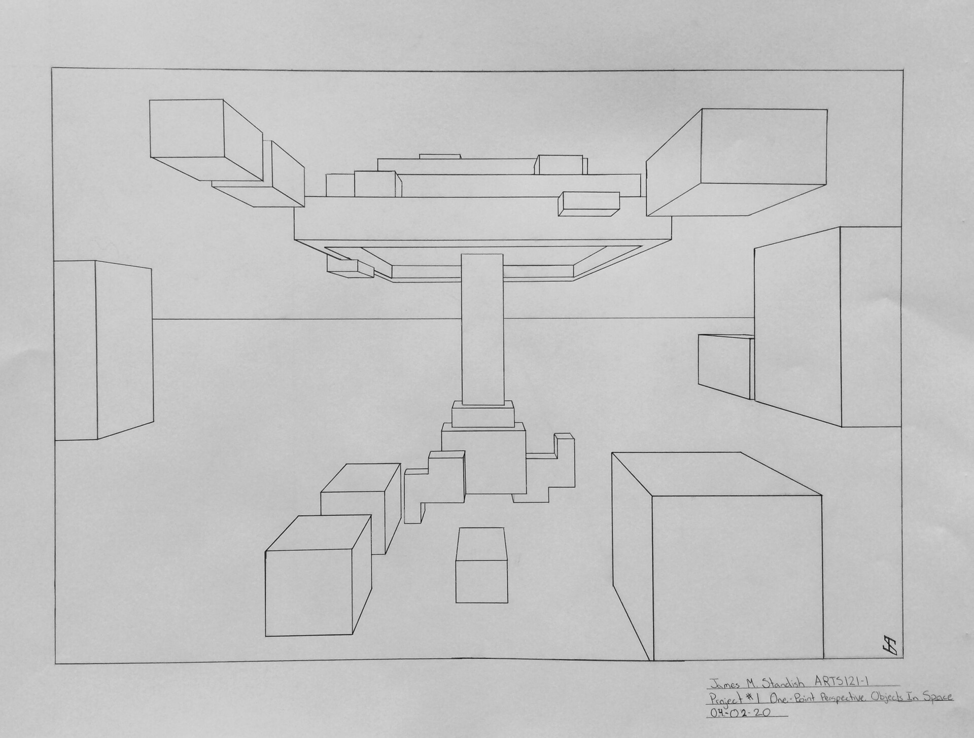 ArtStation - 1 Point Perspective Boxes in Space