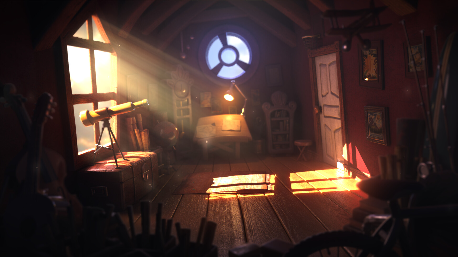 ArtStation - Attic Scene - Lighting and Compositing training