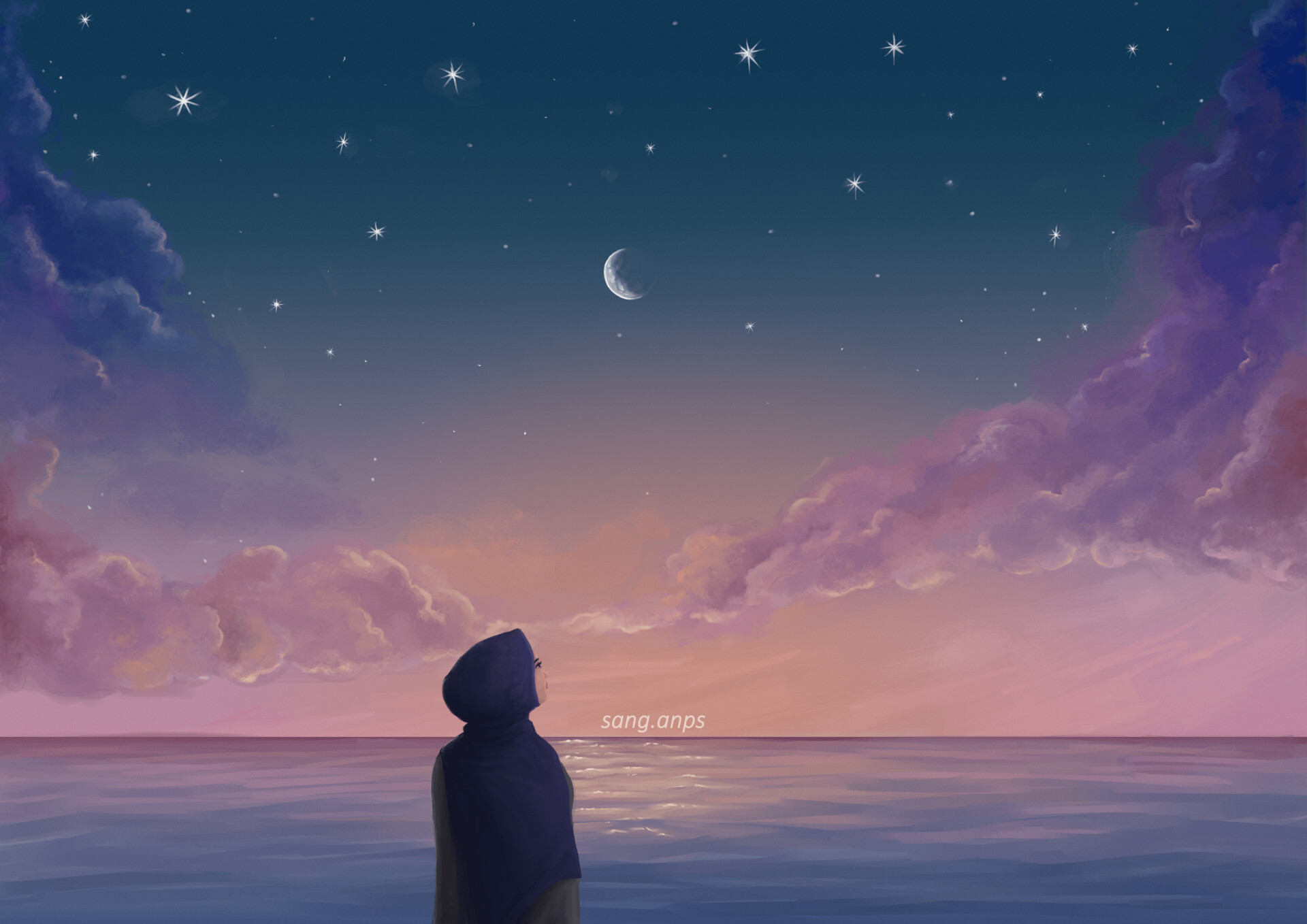 ArtStation - Moon Sky