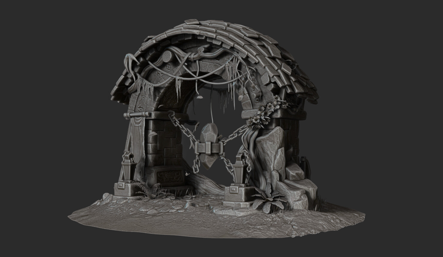 ArtStation - Clay Renders from a project called "Stylized Arch"