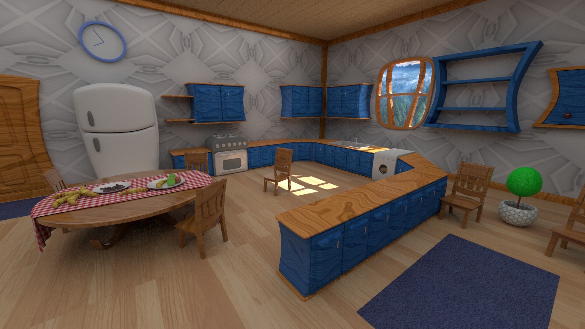 ArtStation - Interior Modeling done in Maya.