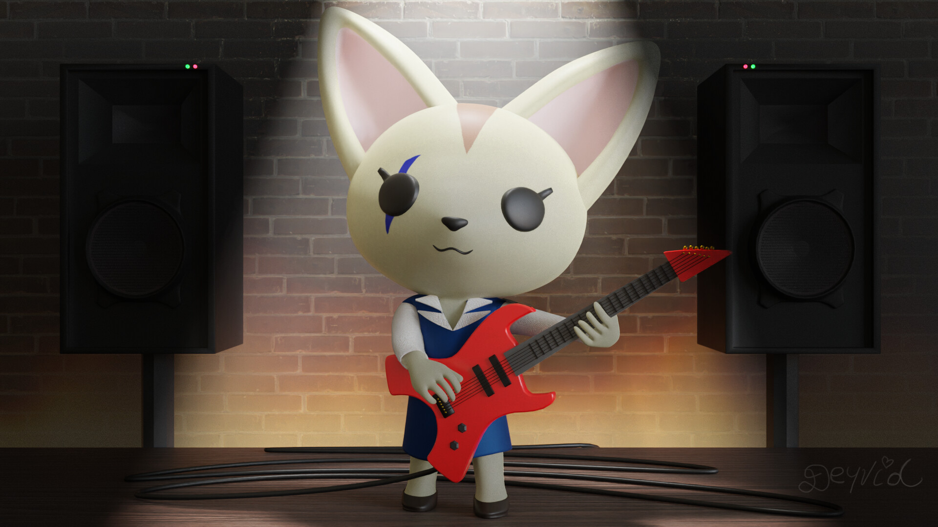 ArtStation - Fenneko Tocando Guitarra