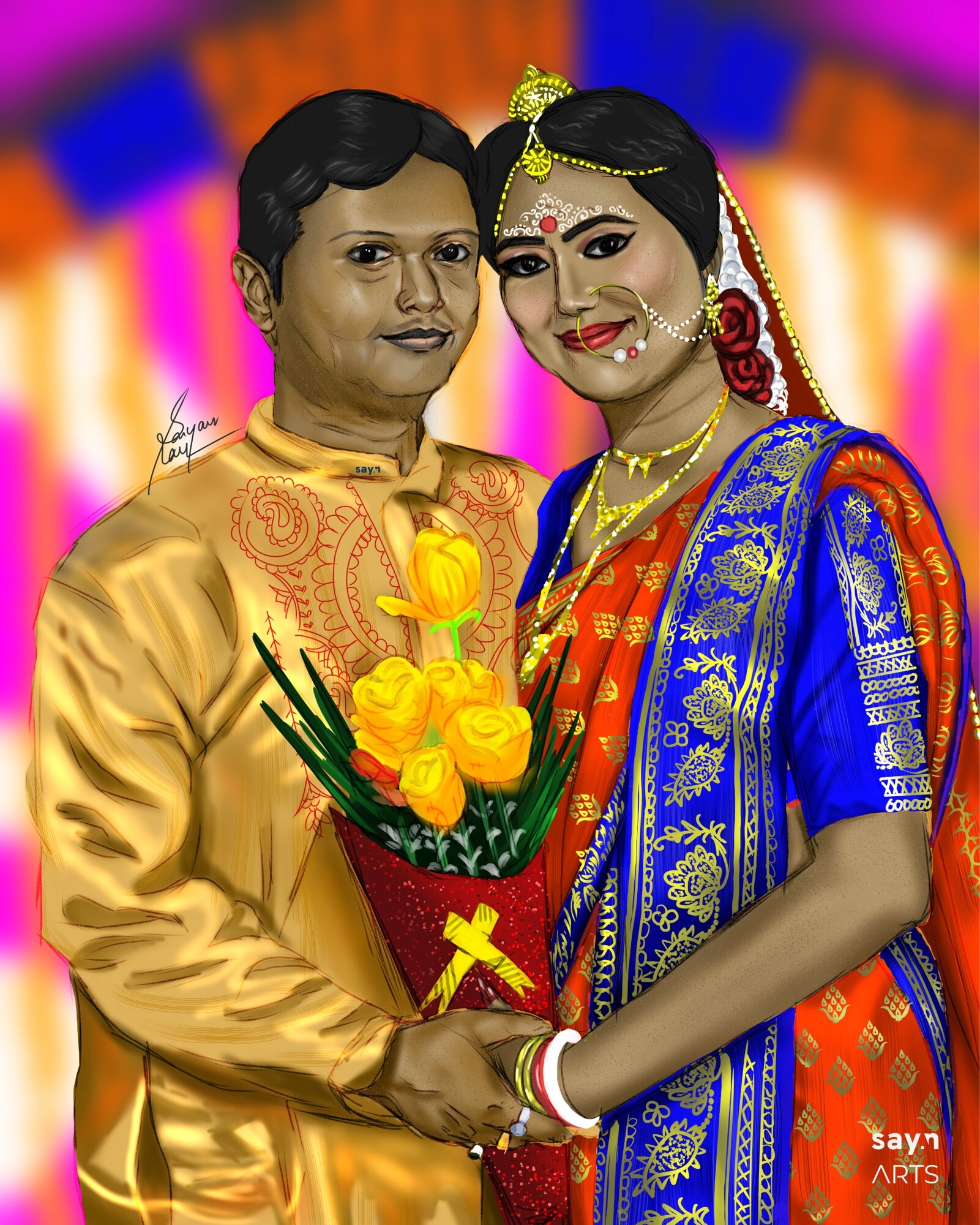 ArtStation - Marriage Anniversary Illustration