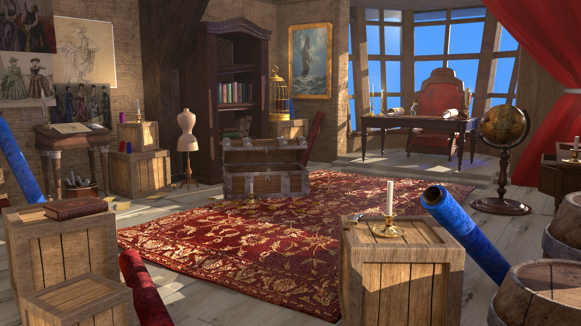 ArtStation - Pirate Captain's Room
