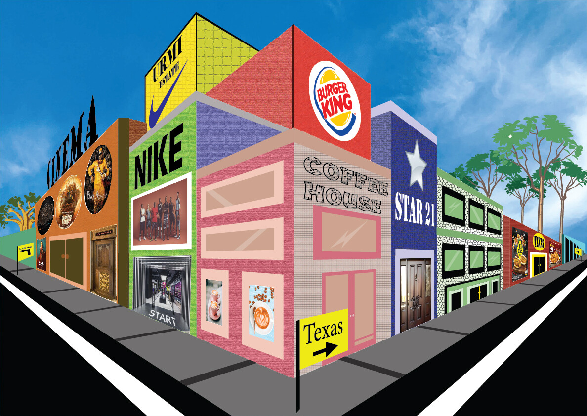 two point perspective street