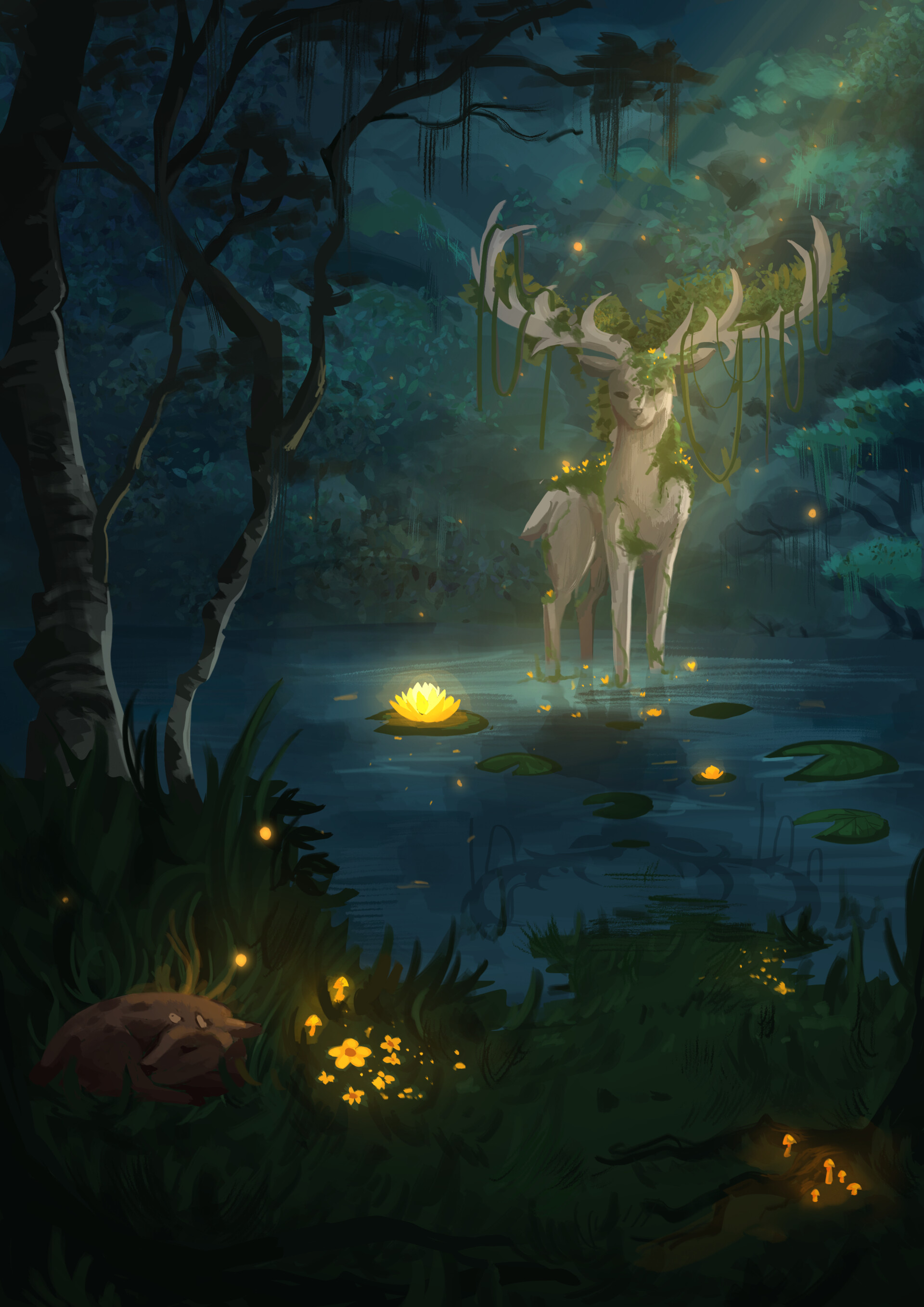 ArtStation - Dear in the forest