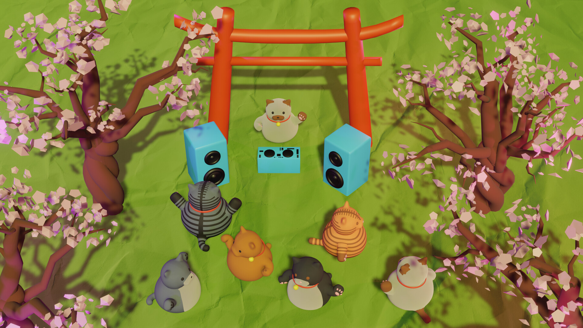 ArtStation - Cat party for hyper casual game