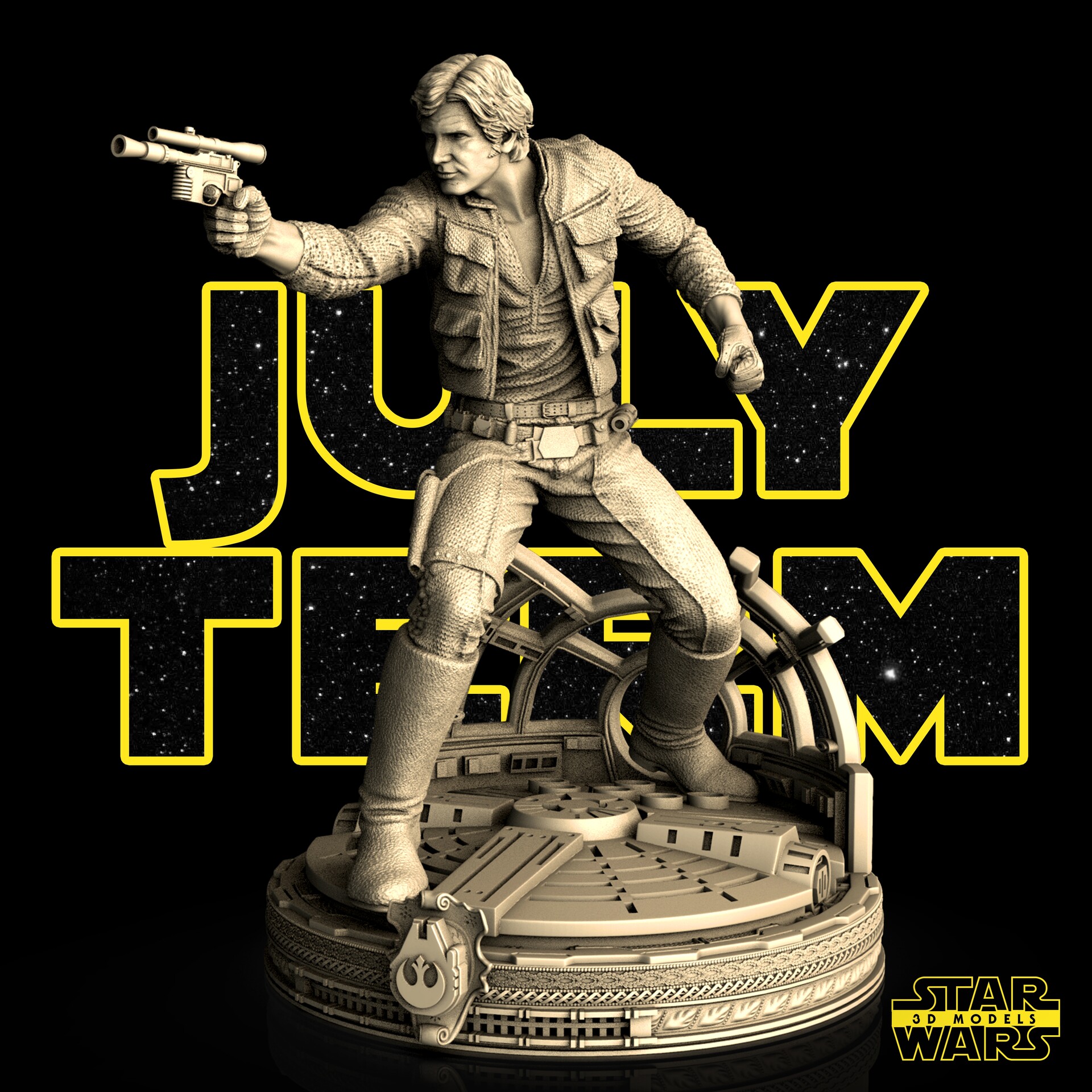 ArtStation - Han Solo Sculpture Fan Art for 3D printing