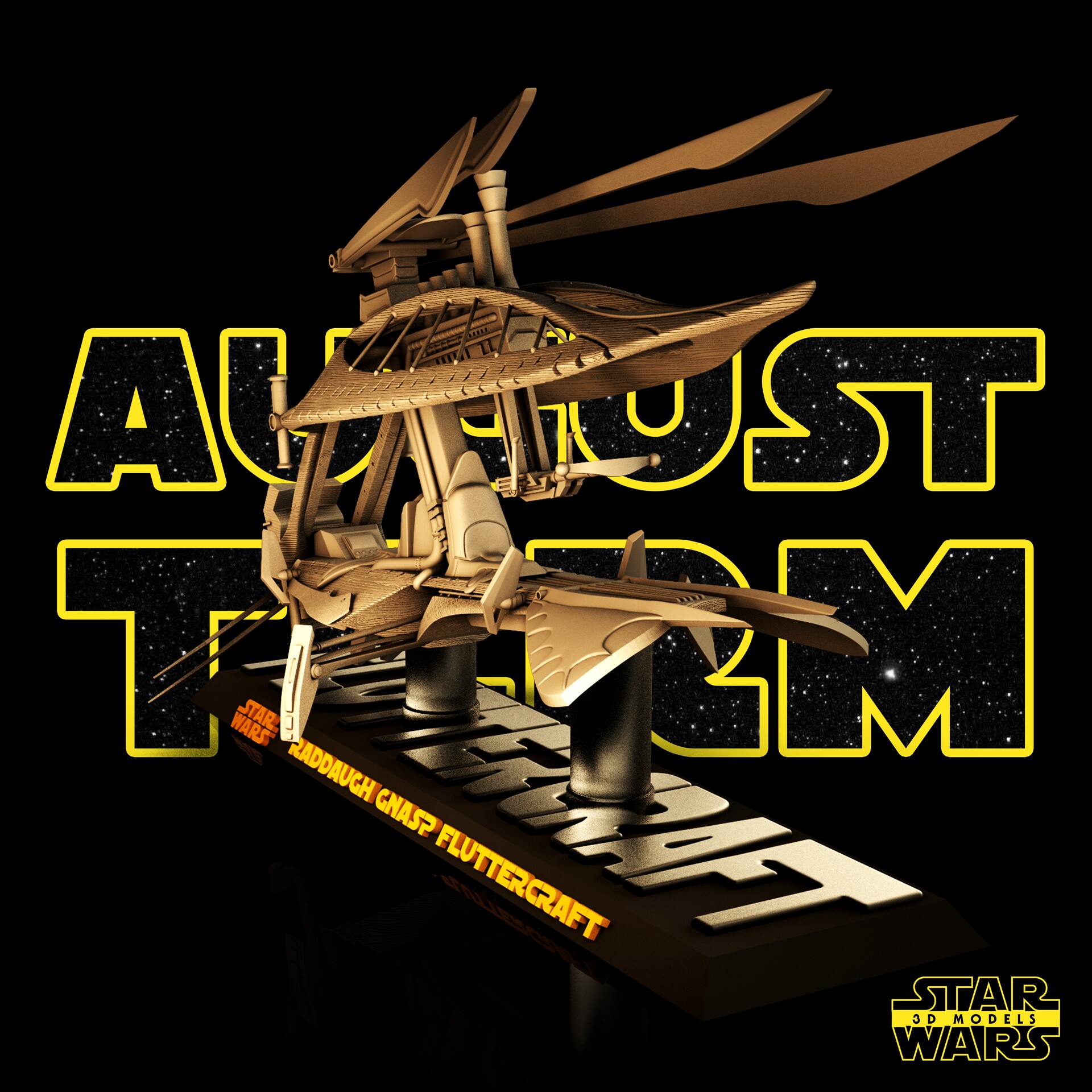 Star Wars 3D Models - Chewbacca Ship Sculpture Fan Art for 3D printing