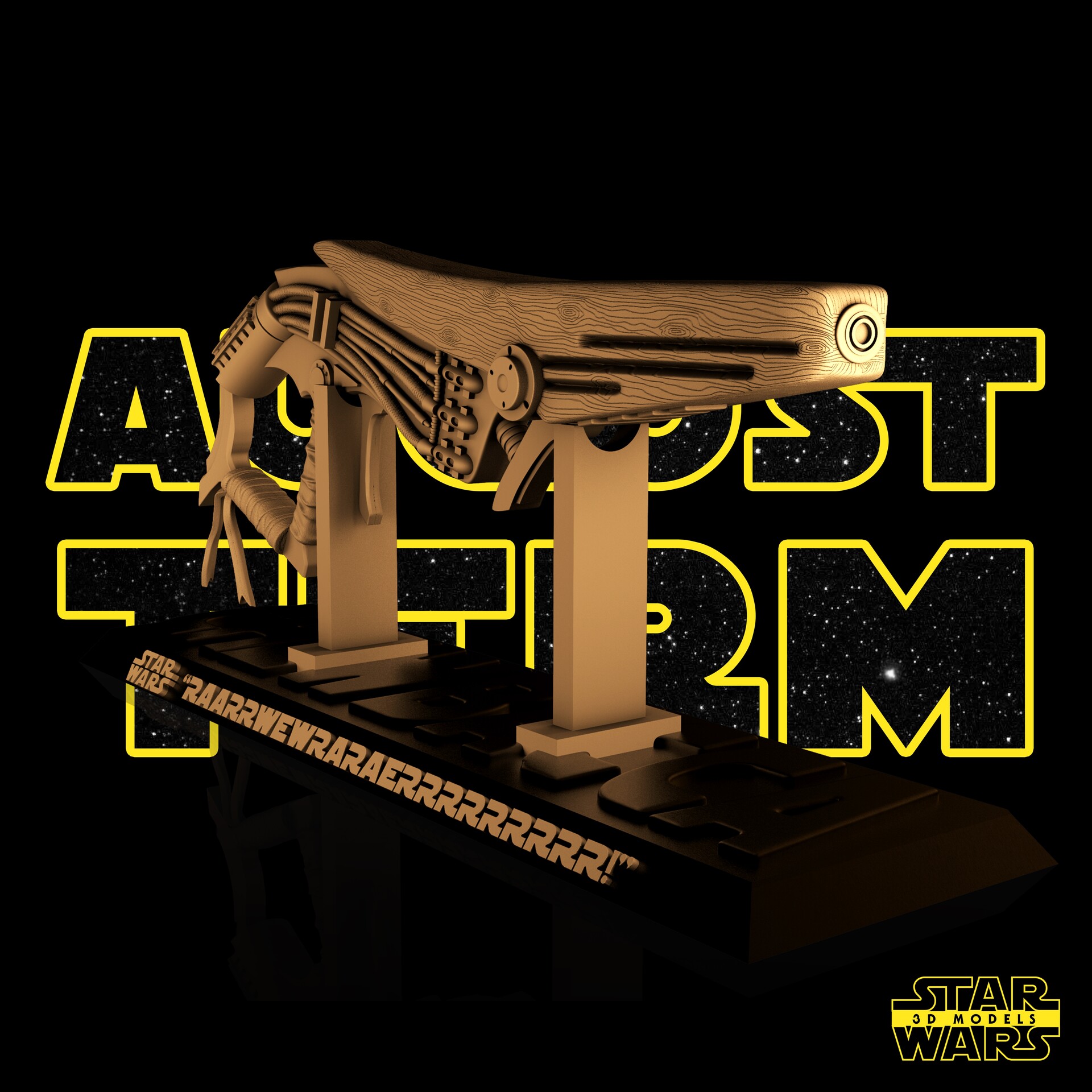 Star Wars 3D Models - Chewbacca Weapon Sculpture Fan Art for 3D printing