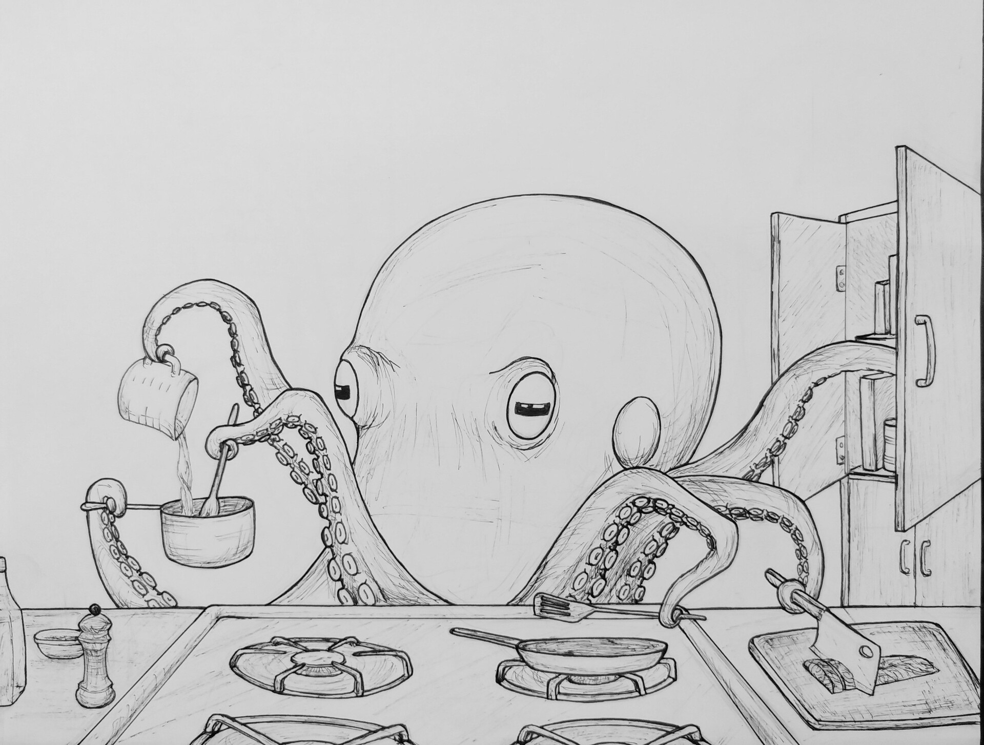 ArtStation - Octopus Cooking