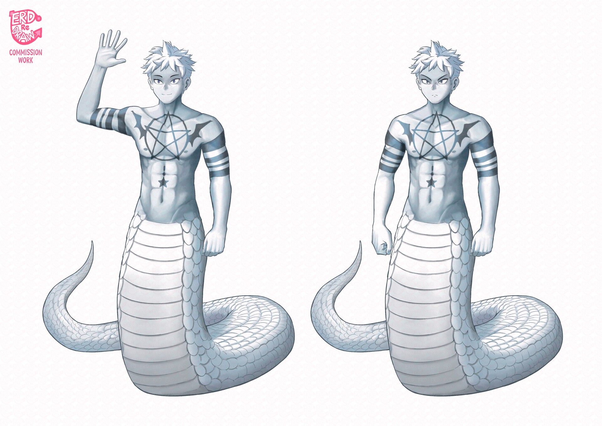 how to draw a snake character