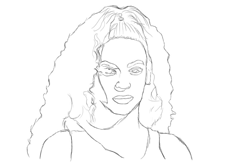 beyonce drawing step by step