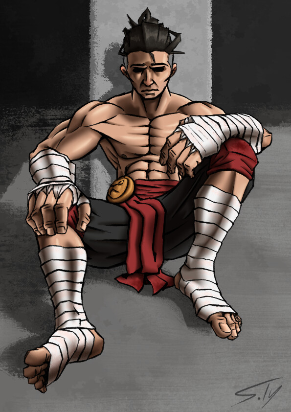 ArtStation - Fighter Piece 1: Tired Brawler