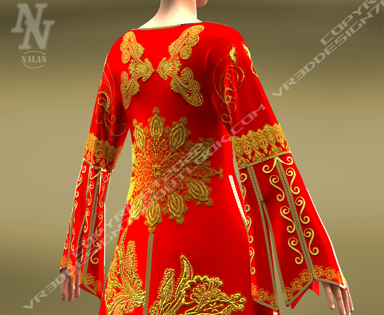 Bianca - Bindalli- Traditional Turkish Henna Night Gown