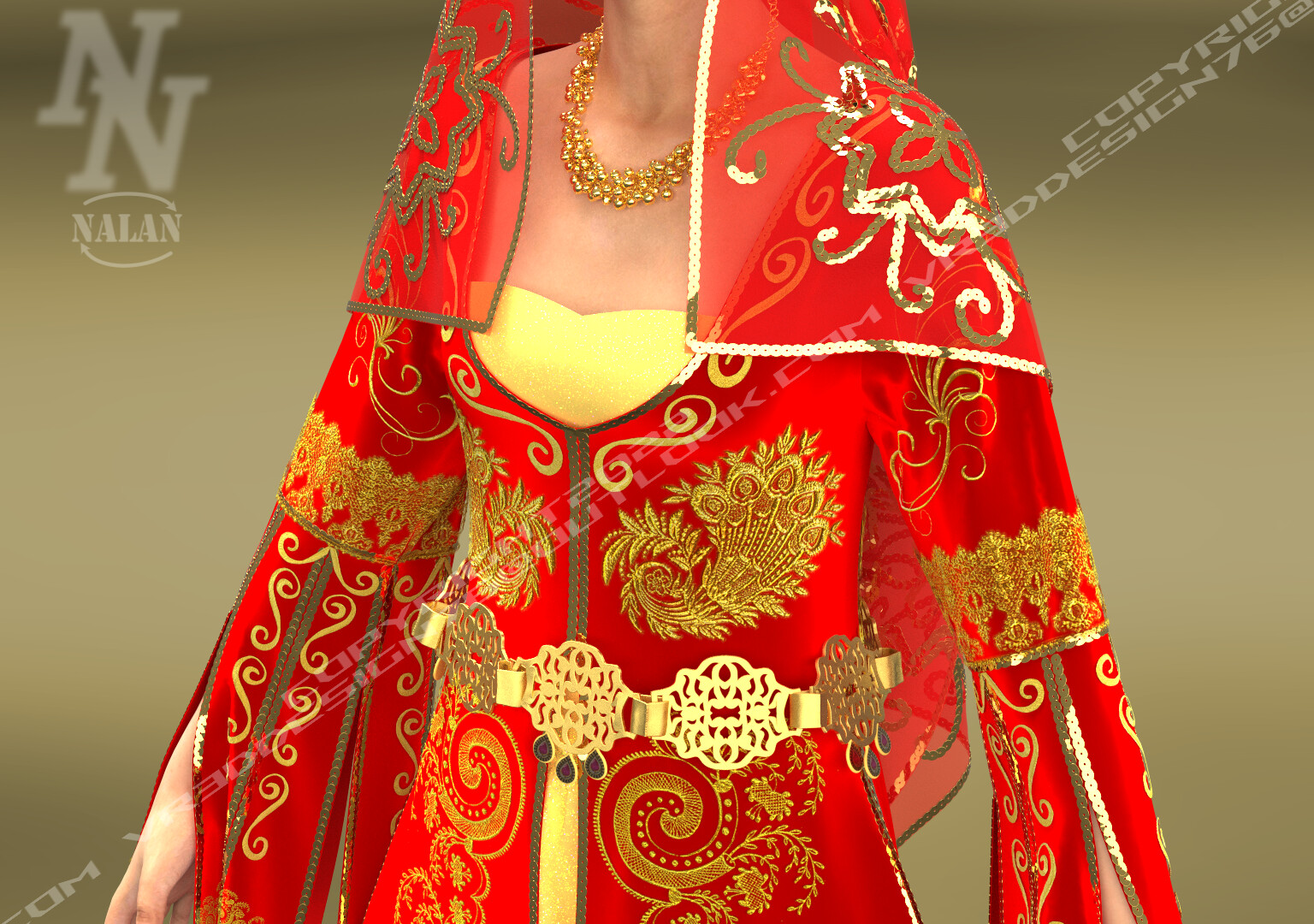 Bianca - Bindalli- Traditional Turkish Henna Night Gown