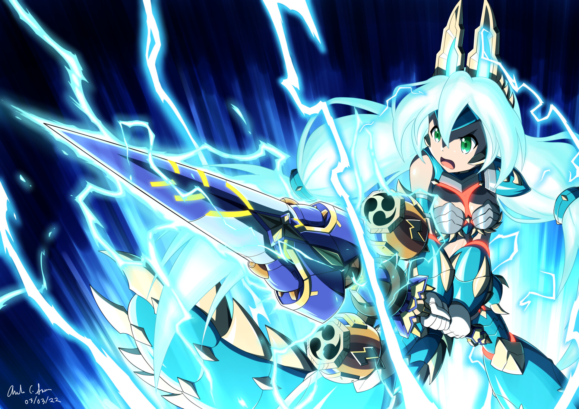 ArtStation - Zinogre Iris + Thunder Sword