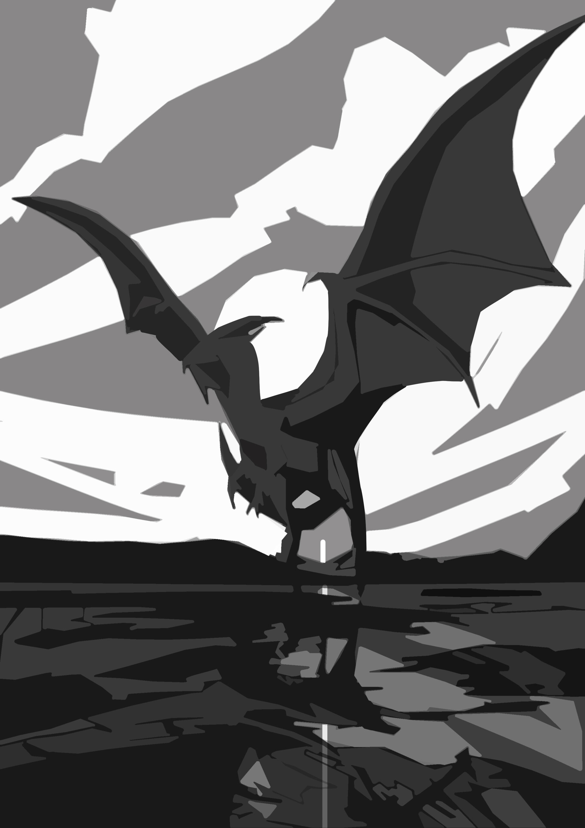 ArtStation - Dragon on the beach a4 version.