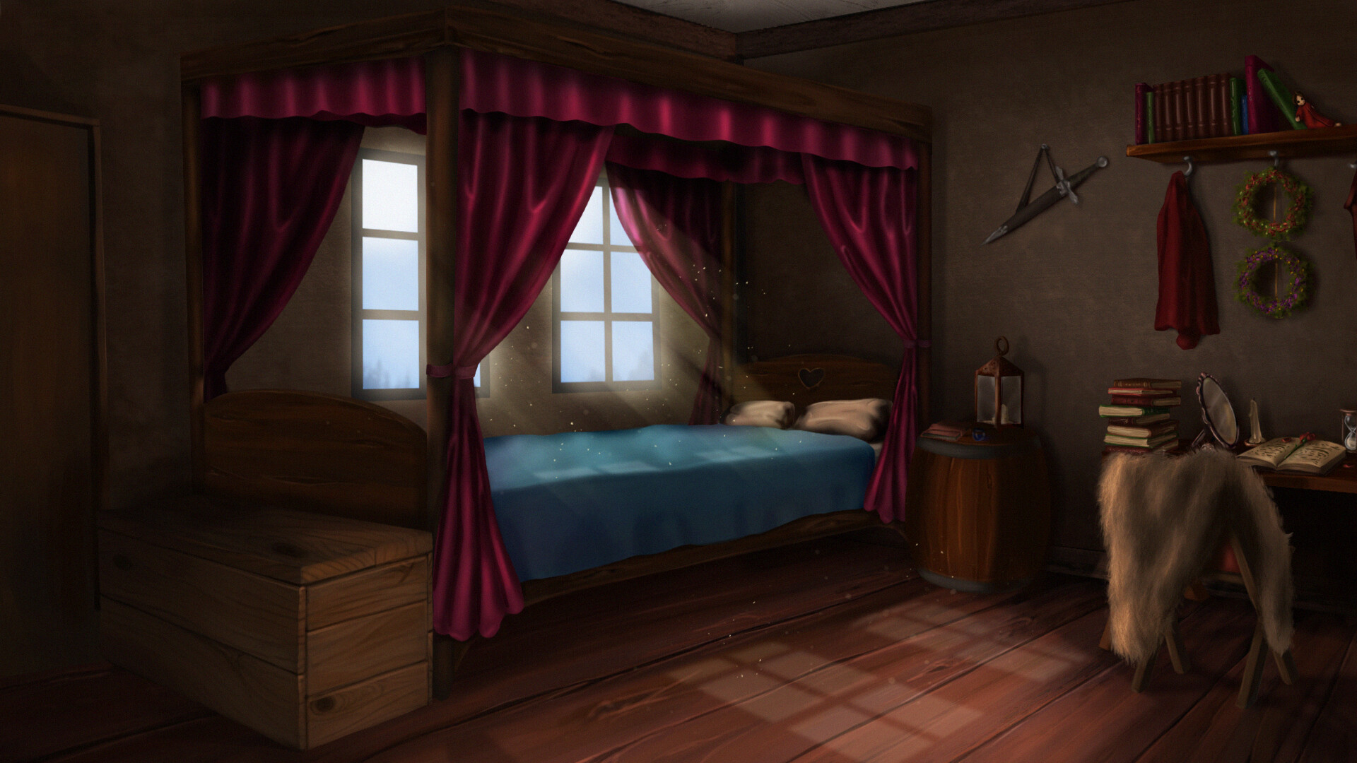 medieval bedroom background