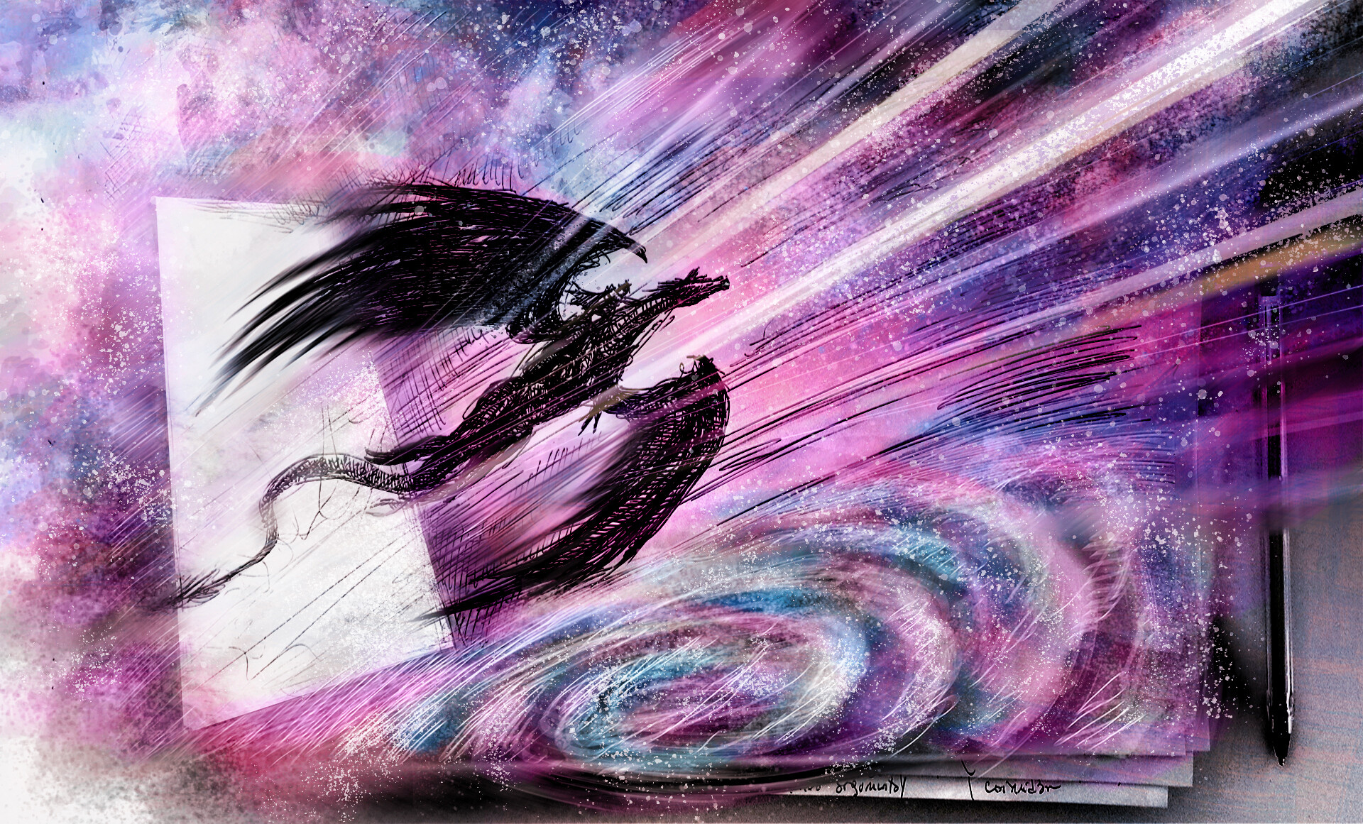 ArtStation - Volando hacia el Hanan-Pacha (scketching)