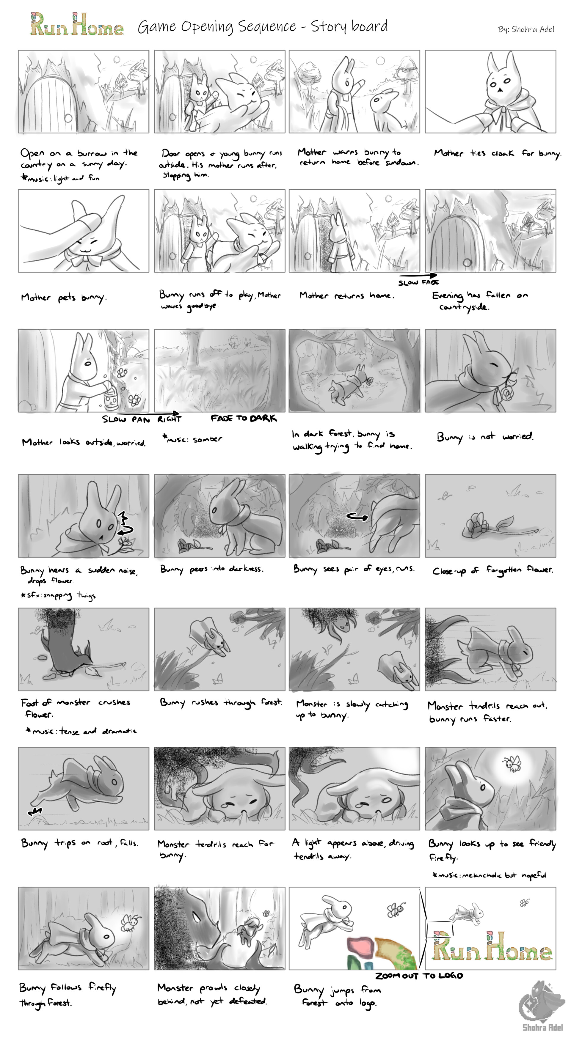 Shohra Adel - Run Home - Opening Storyboard